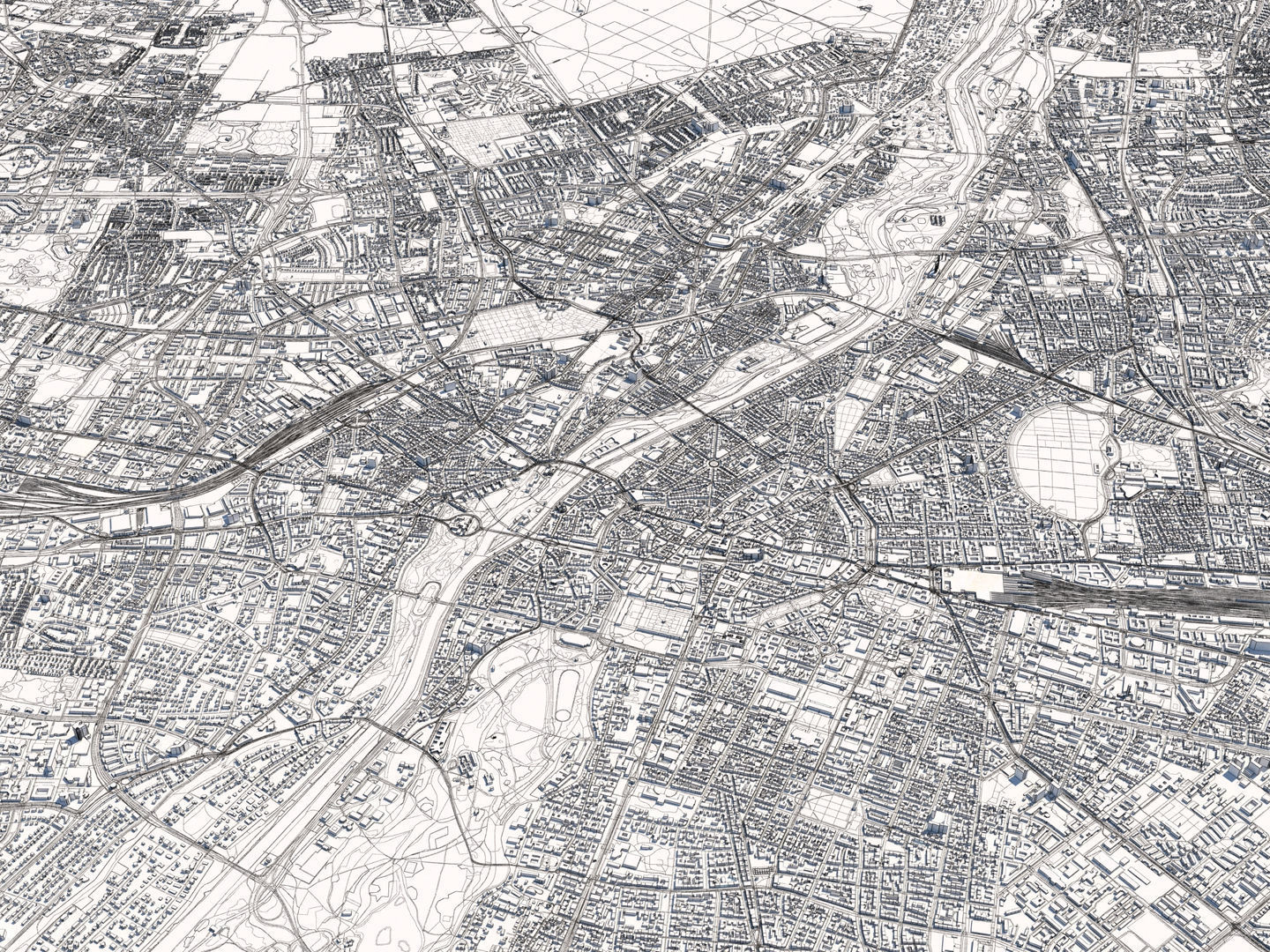 Munich Germany 25x25km City Map 3D model | CGTrader