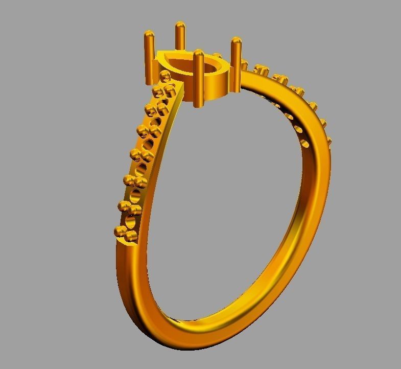 Gemstone Ring V Shape 3D model 3D printable | CGTrader