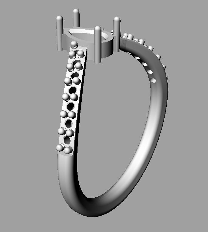 Gemstone Ring V Shape 3D model 3D printable | CGTrader