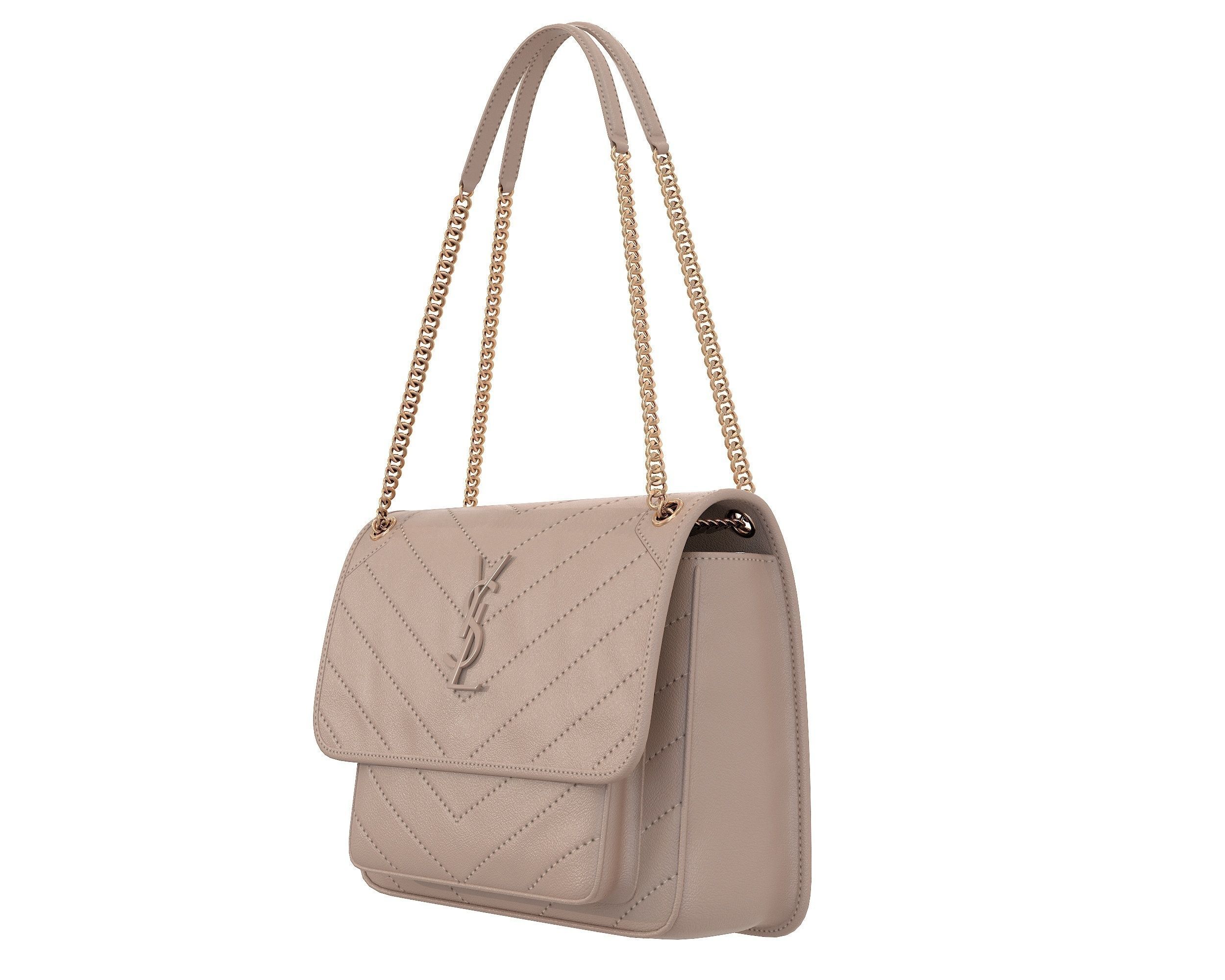3D model YSL Saint Laurent Niki Bag Cream Leather VR / AR / low-poly ...
