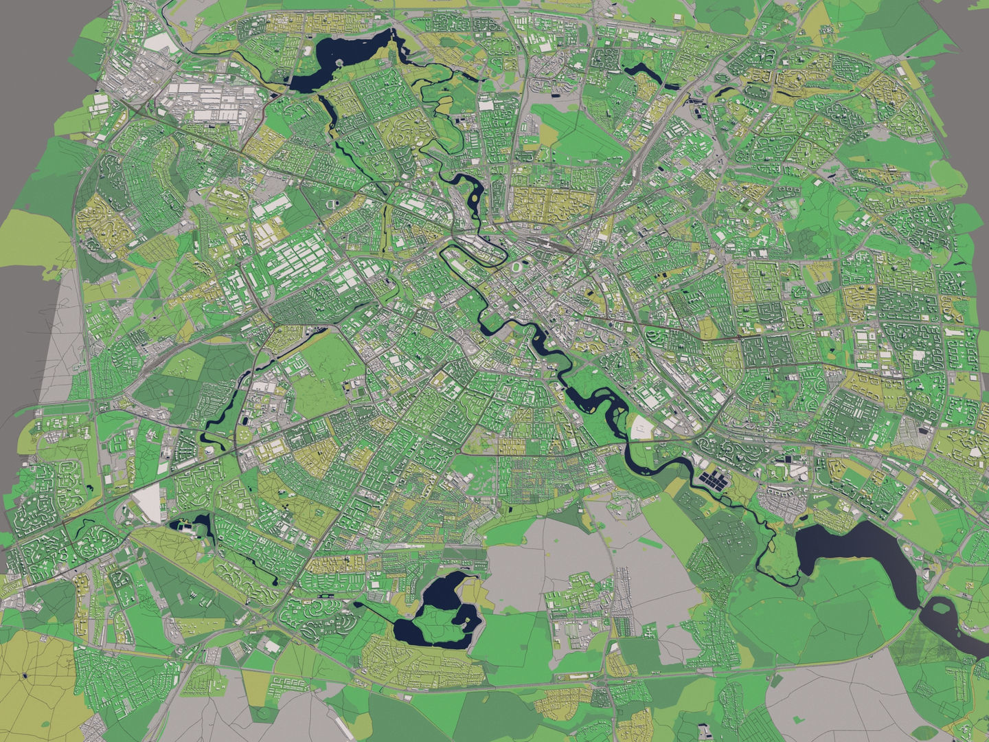 Minsk Belarus 30x30km City Map 3D model | CGTrader