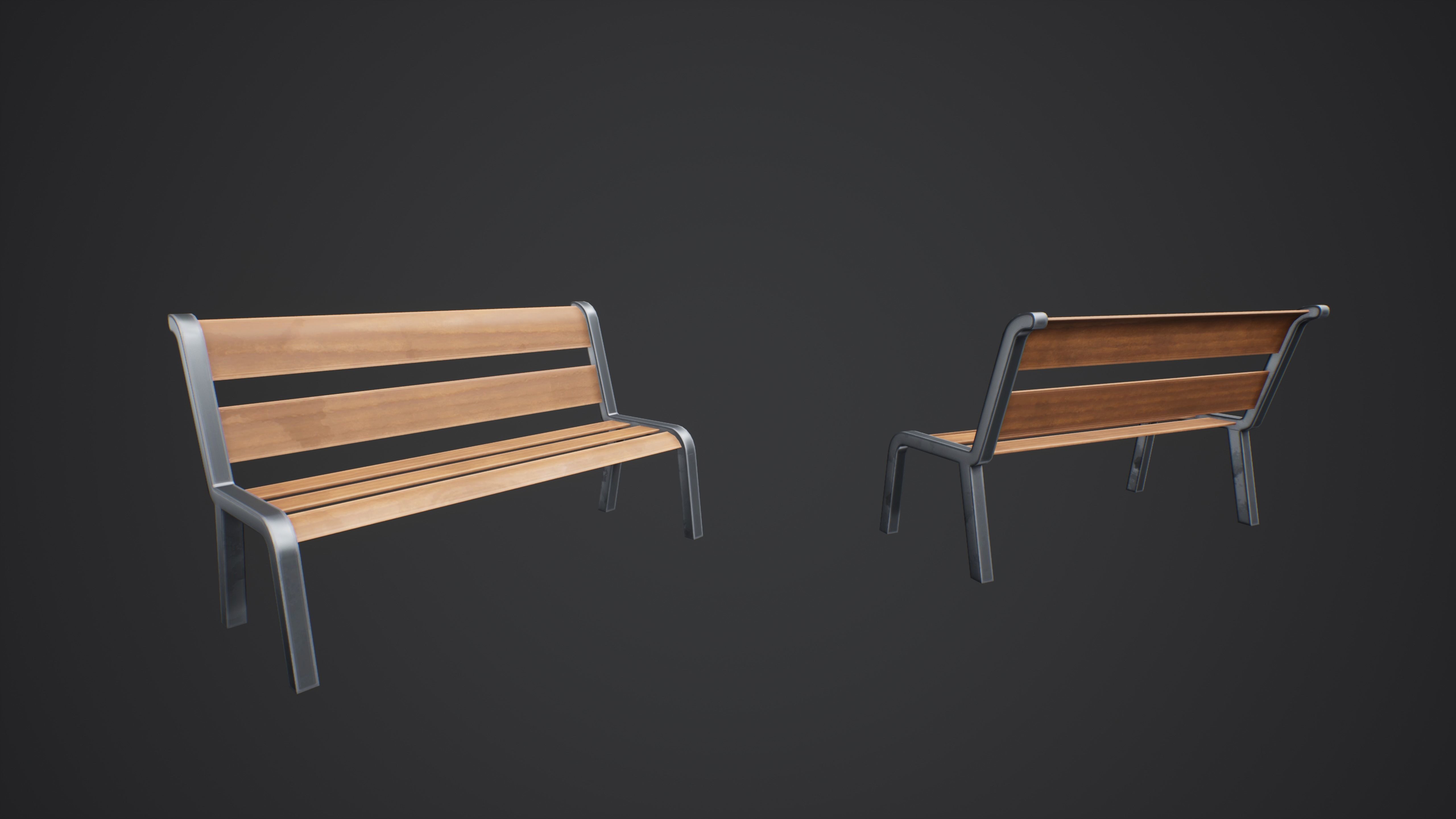 3D model Stylized Wooden Bench VR / AR / low-poly | CGTrader