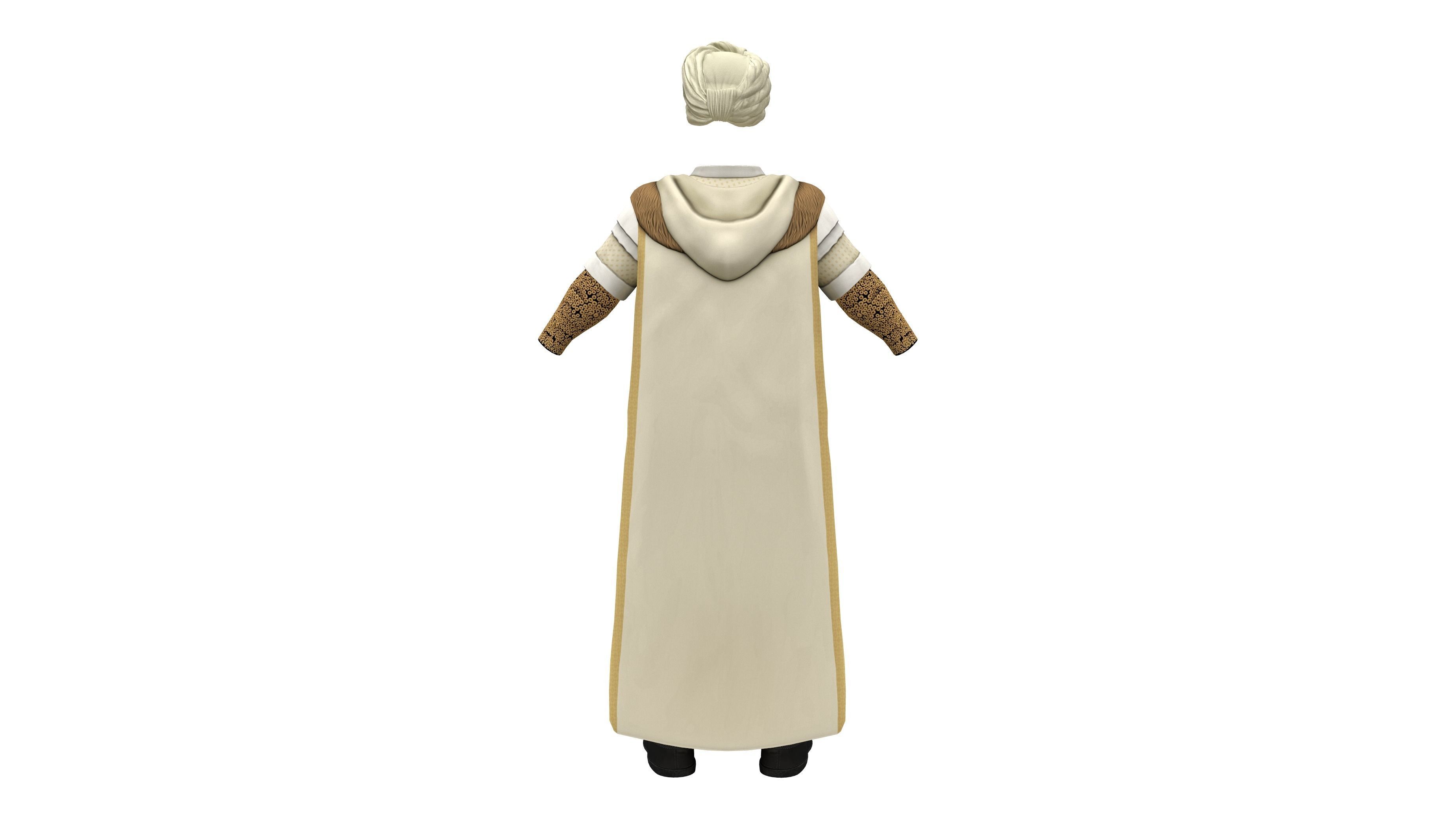 3D model Full Ottoman Prince Sultan Outfit Costume VR / AR / low-poly ...