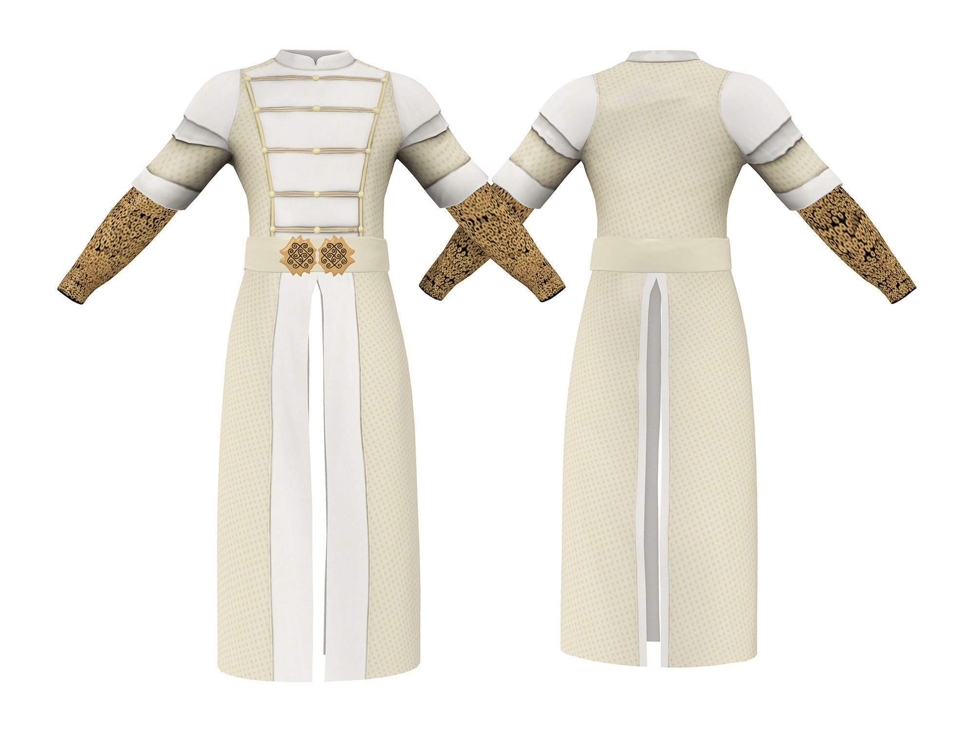 3D model Full Ottoman Prince Sultan Outfit Costume VR / AR / low-poly ...