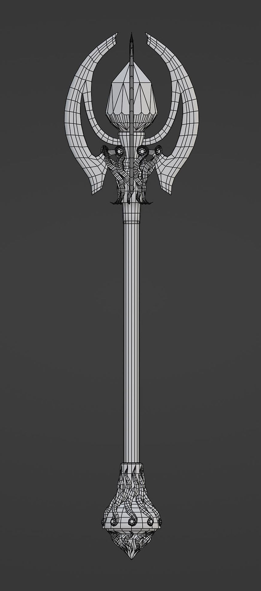 3D model mace-axe 3d lowpoly sword with crystals VR / AR / low-poly ...