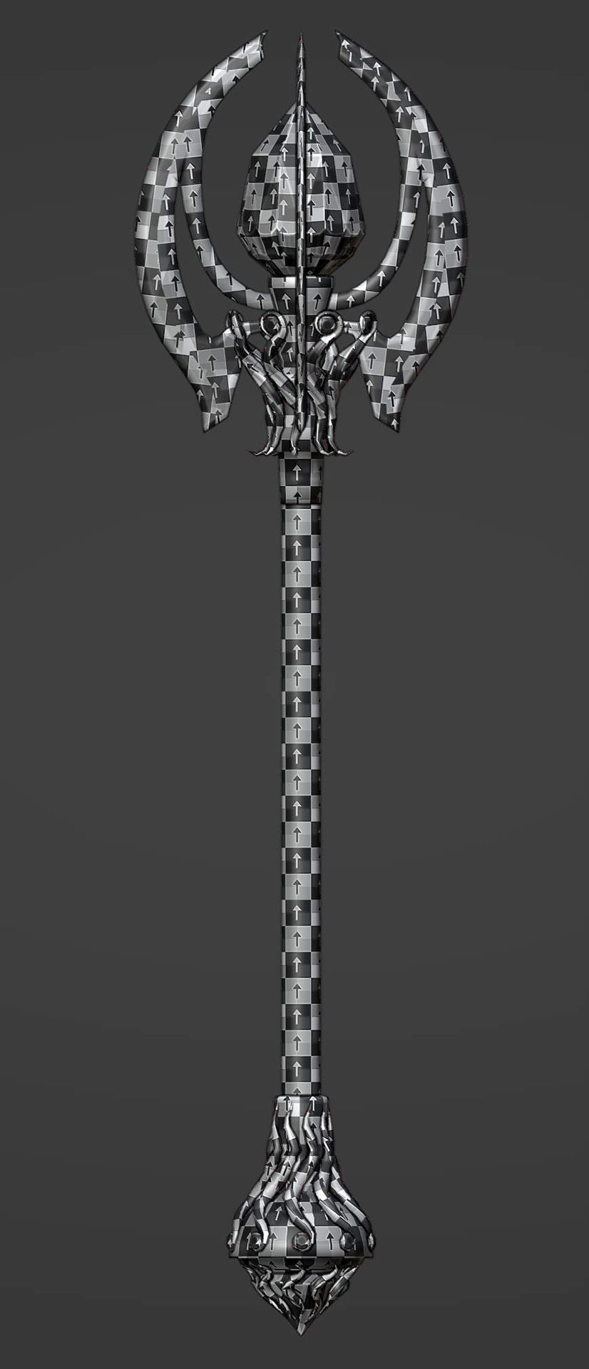 3D model mace-axe 3d lowpoly sword with crystals VR / AR / low-poly ...