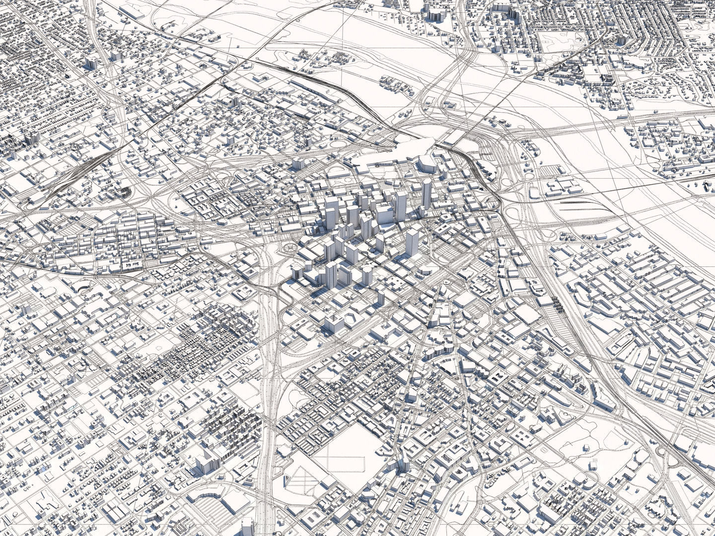 Dallas Texas USA 25x25km 3D City Map 3D model | CGTrader