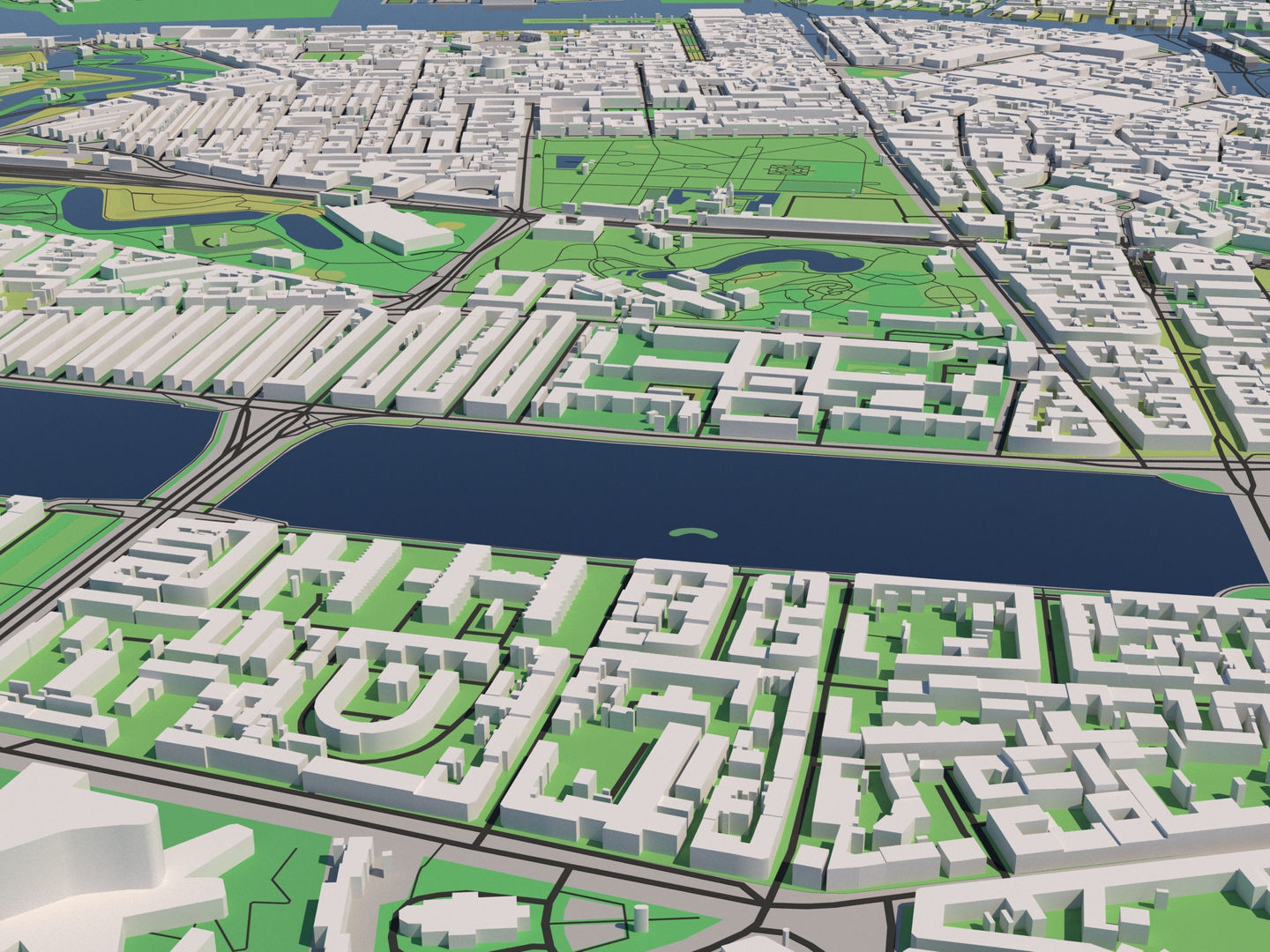 Copenhagen Denmark 25x25km 3D City Map 3D model | CGTrader