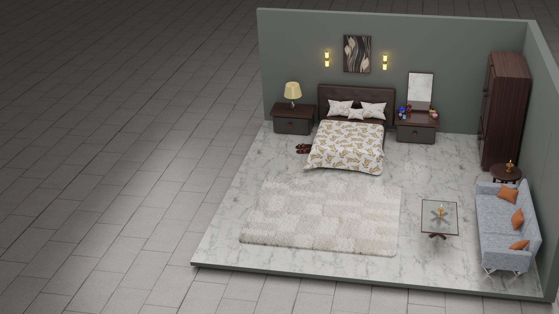 3D living room blender model design 3D model | CGTrader