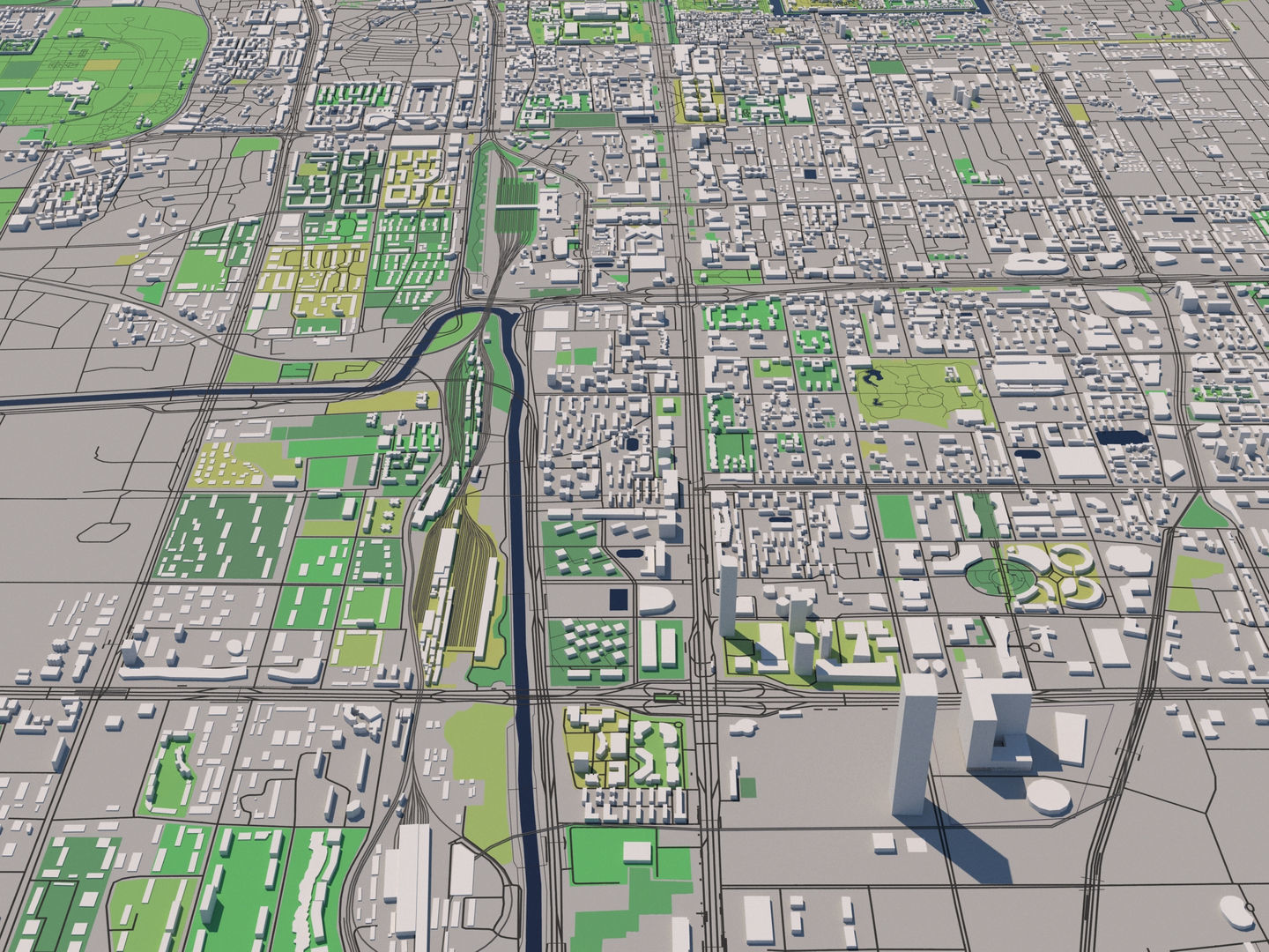 Beijing China 30x30km 3D City Map 3D model | CGTrader