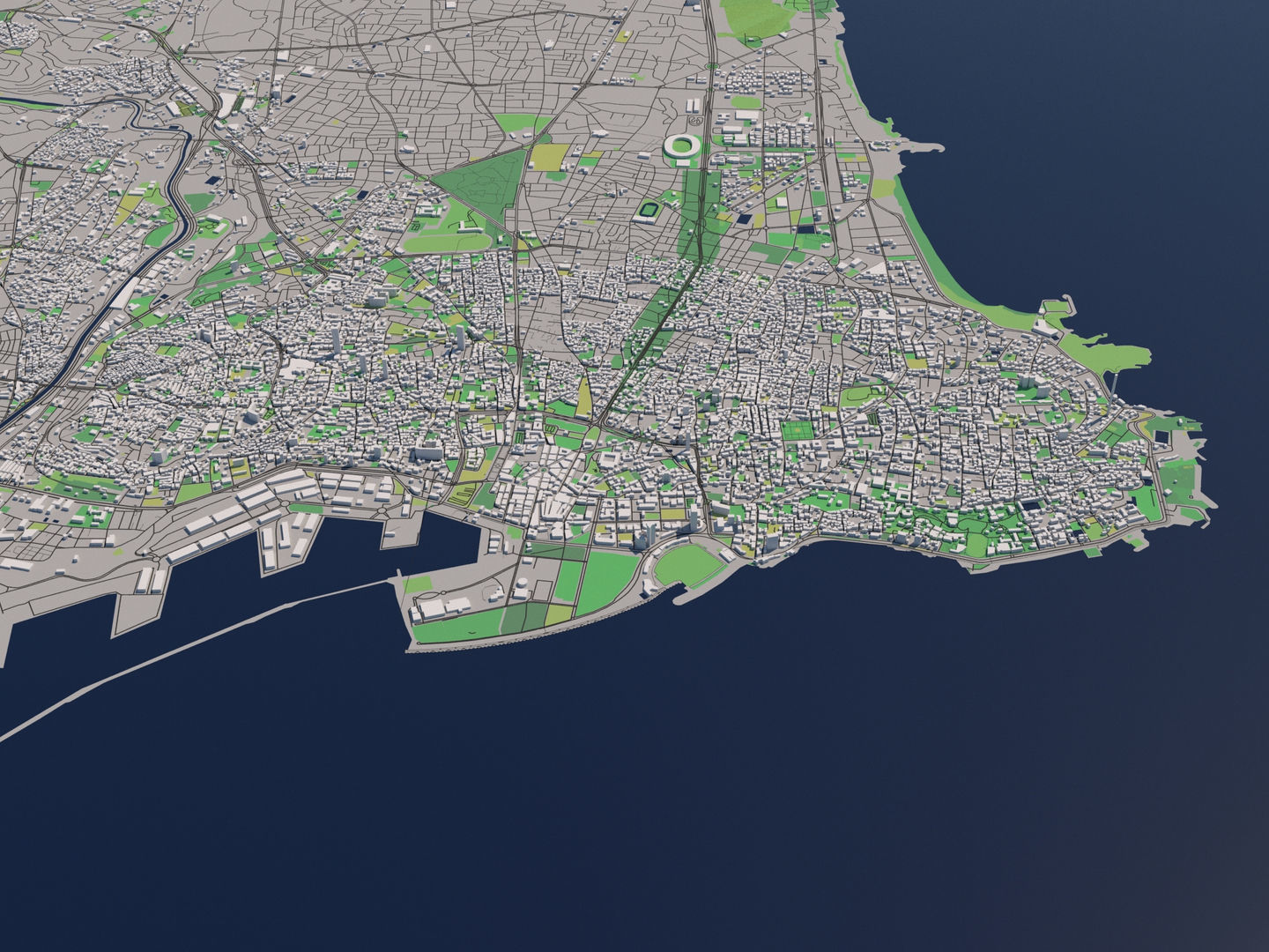 Beirut Lebanon 25x25km 3D City Map 3D model | CGTrader