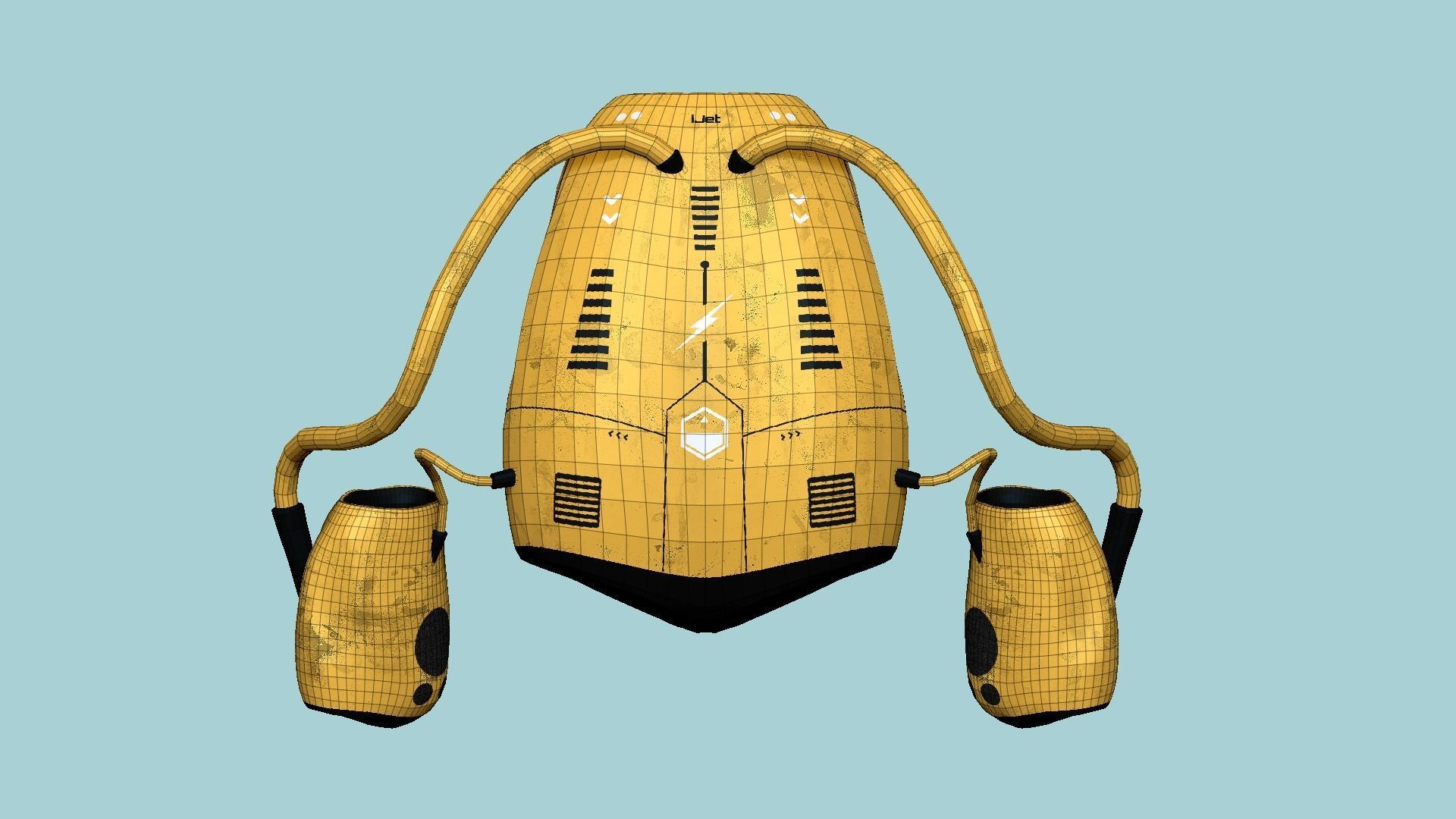 3D model Jetpack I05 Black Yellow - SciFi Character Design VR / AR ...