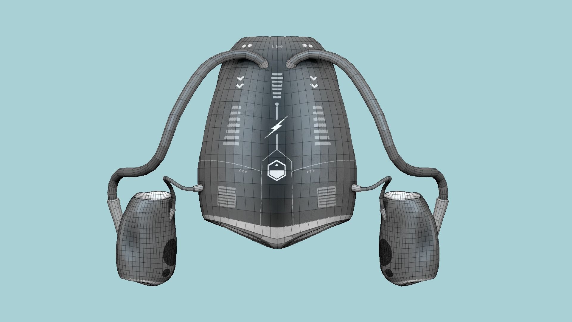 3D model Jetpack I06 Dark Steel - SciFi Character Design VR / AR / low ...