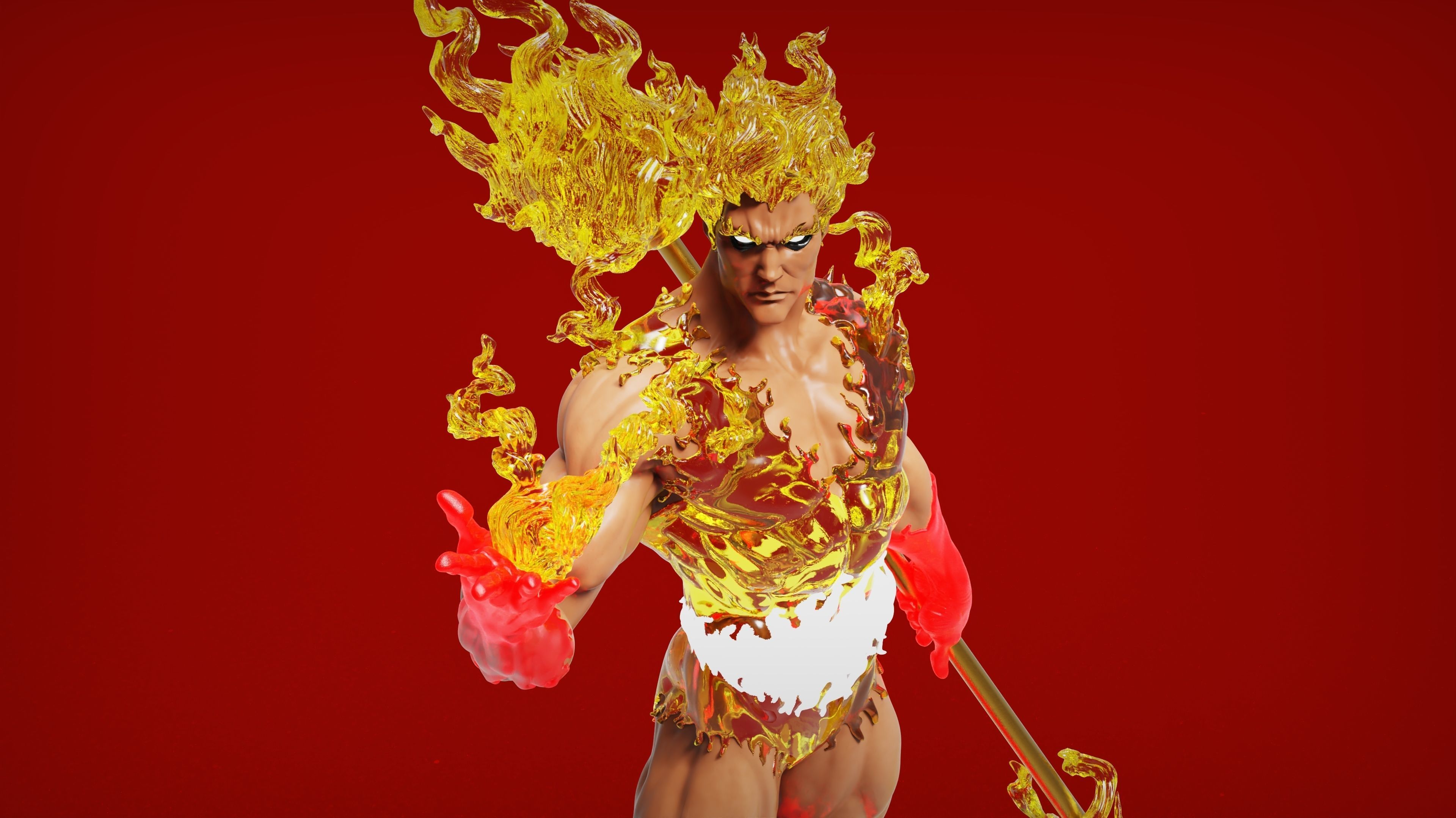 Firelord dc comics firestorm statue 3D model 3D printable | CGTrader