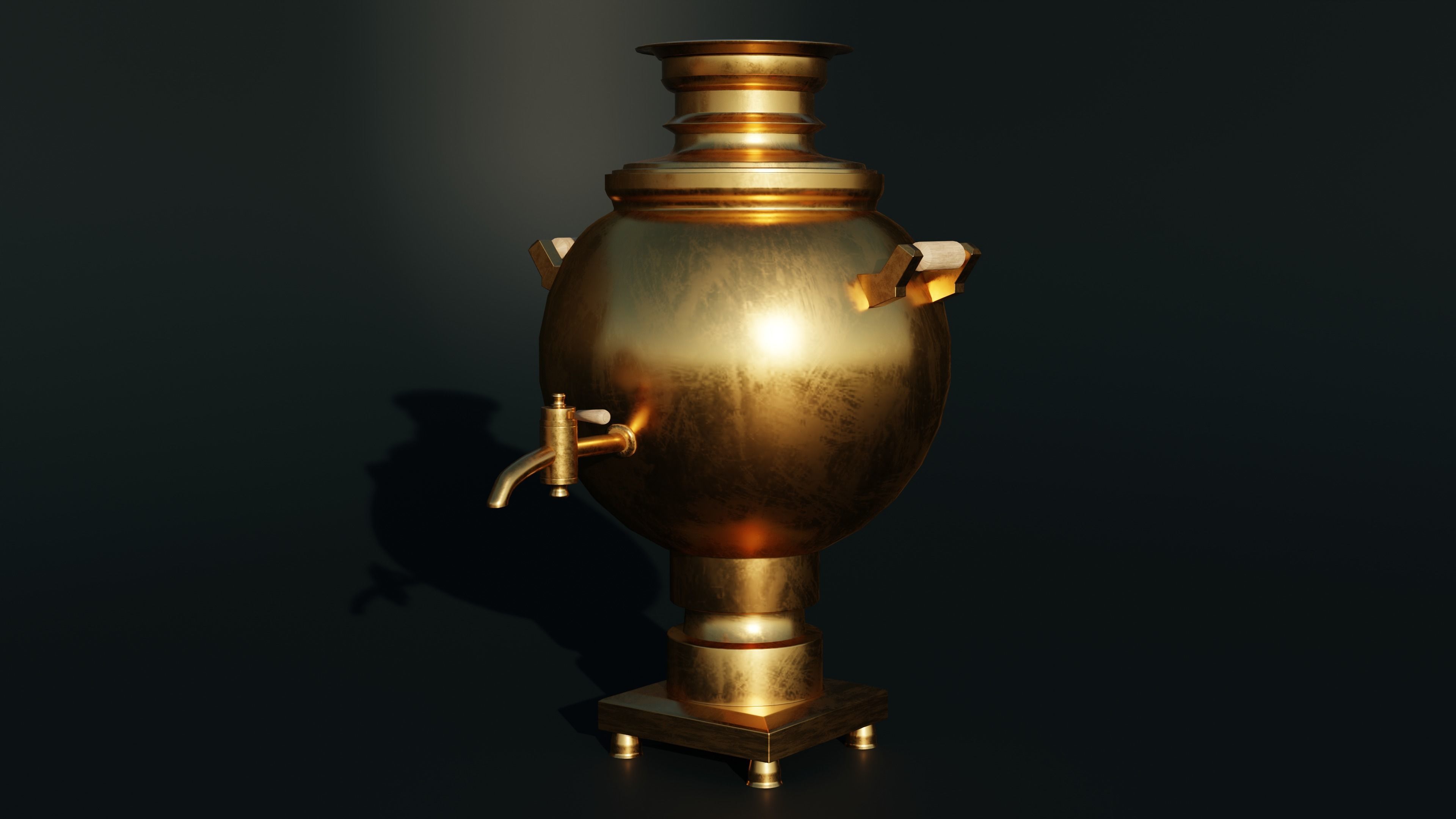 3D model Samovar golden urn VR / AR / low-poly | CGTrader