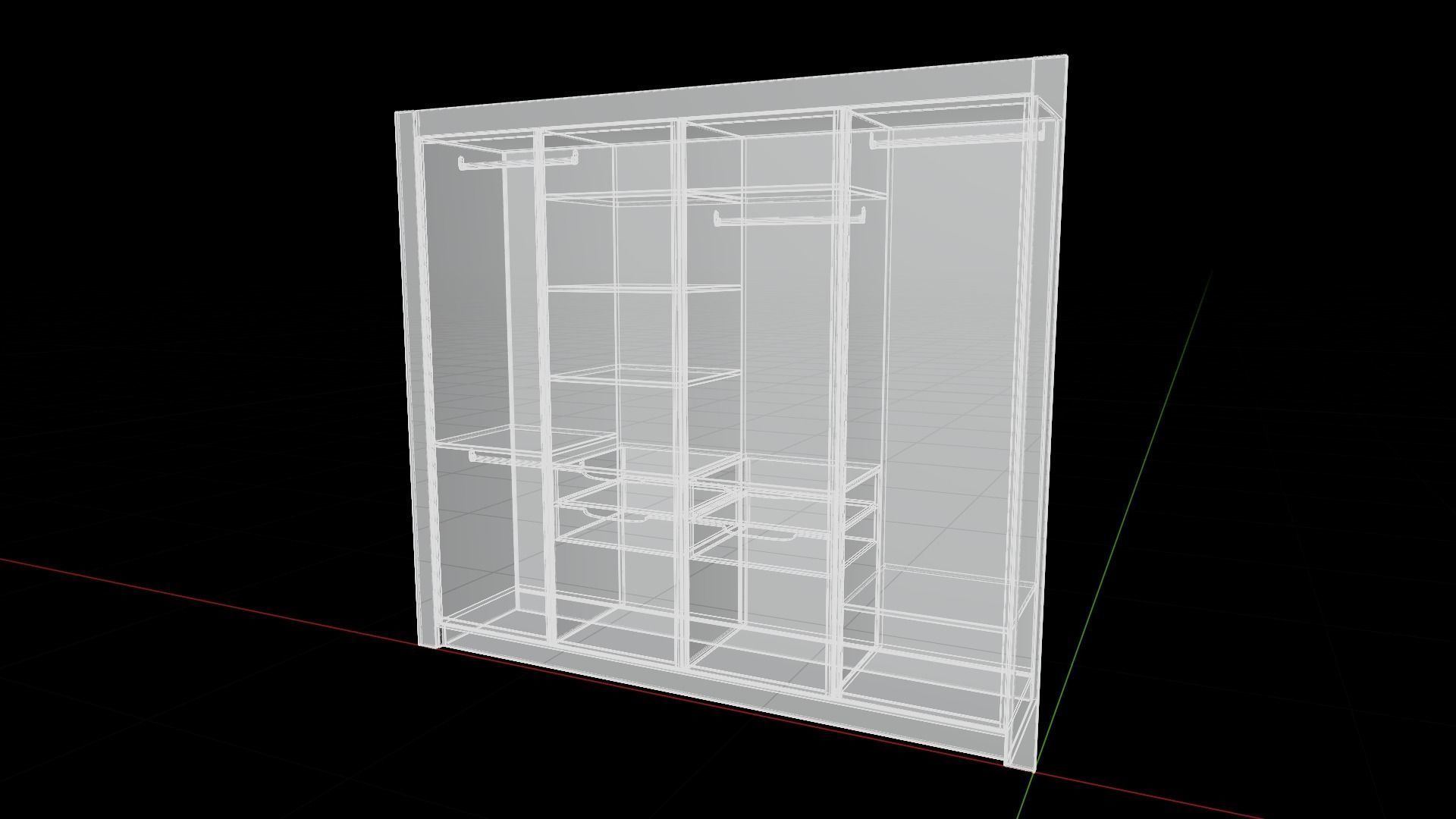 CLEAR GLASS WARDROBE 3D model | CGTrader