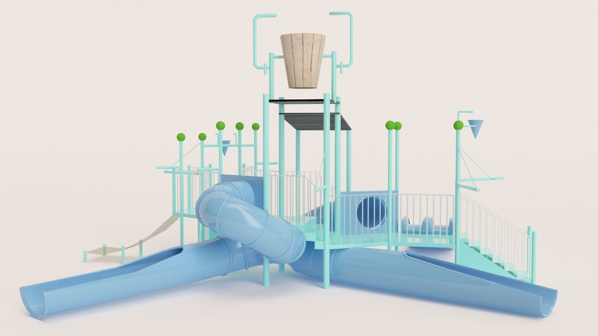Chidren Slide Water Park 3D model | CGTrader