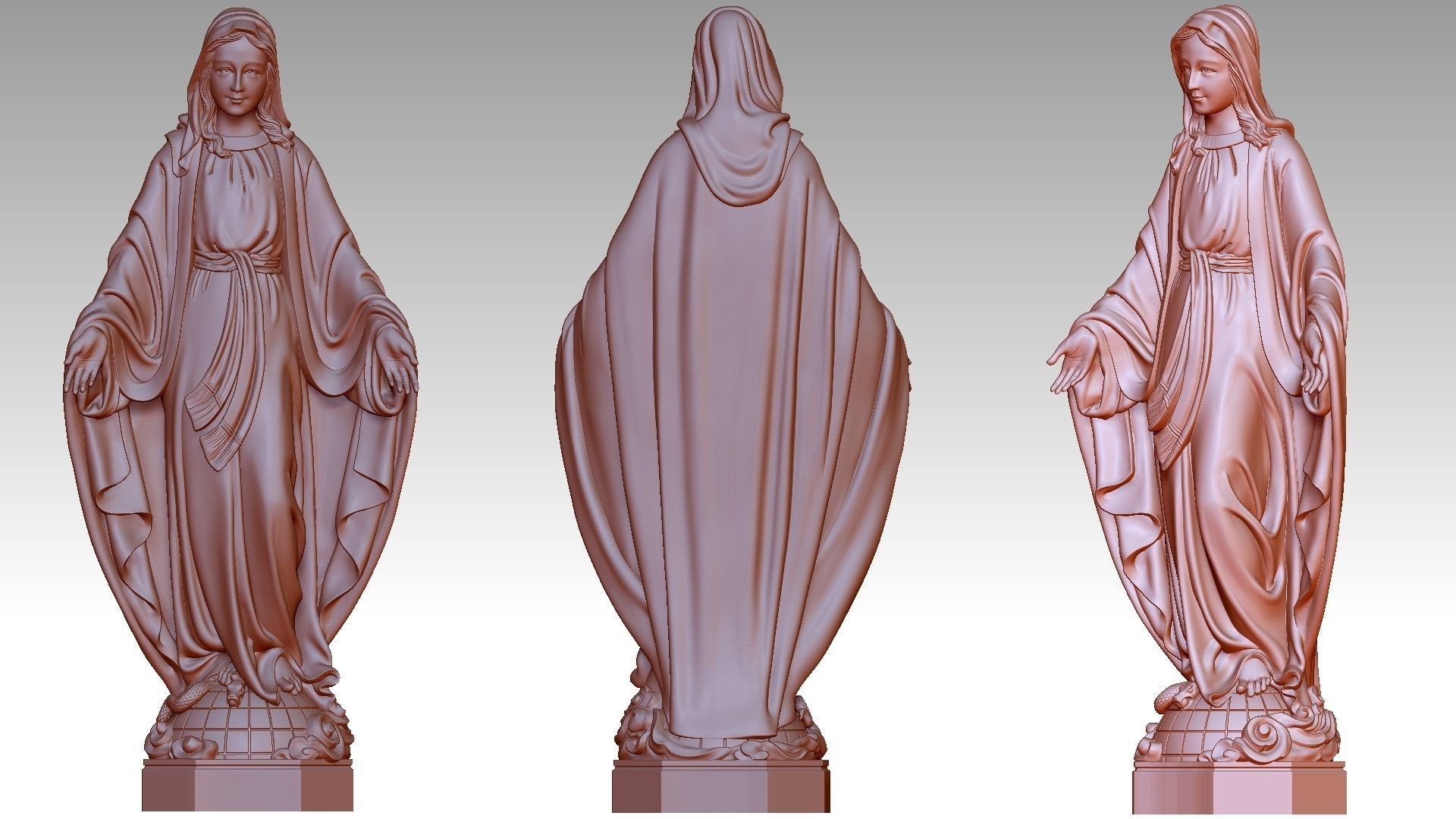 Virgin Mary 3D model 3D printable | CGTrader
