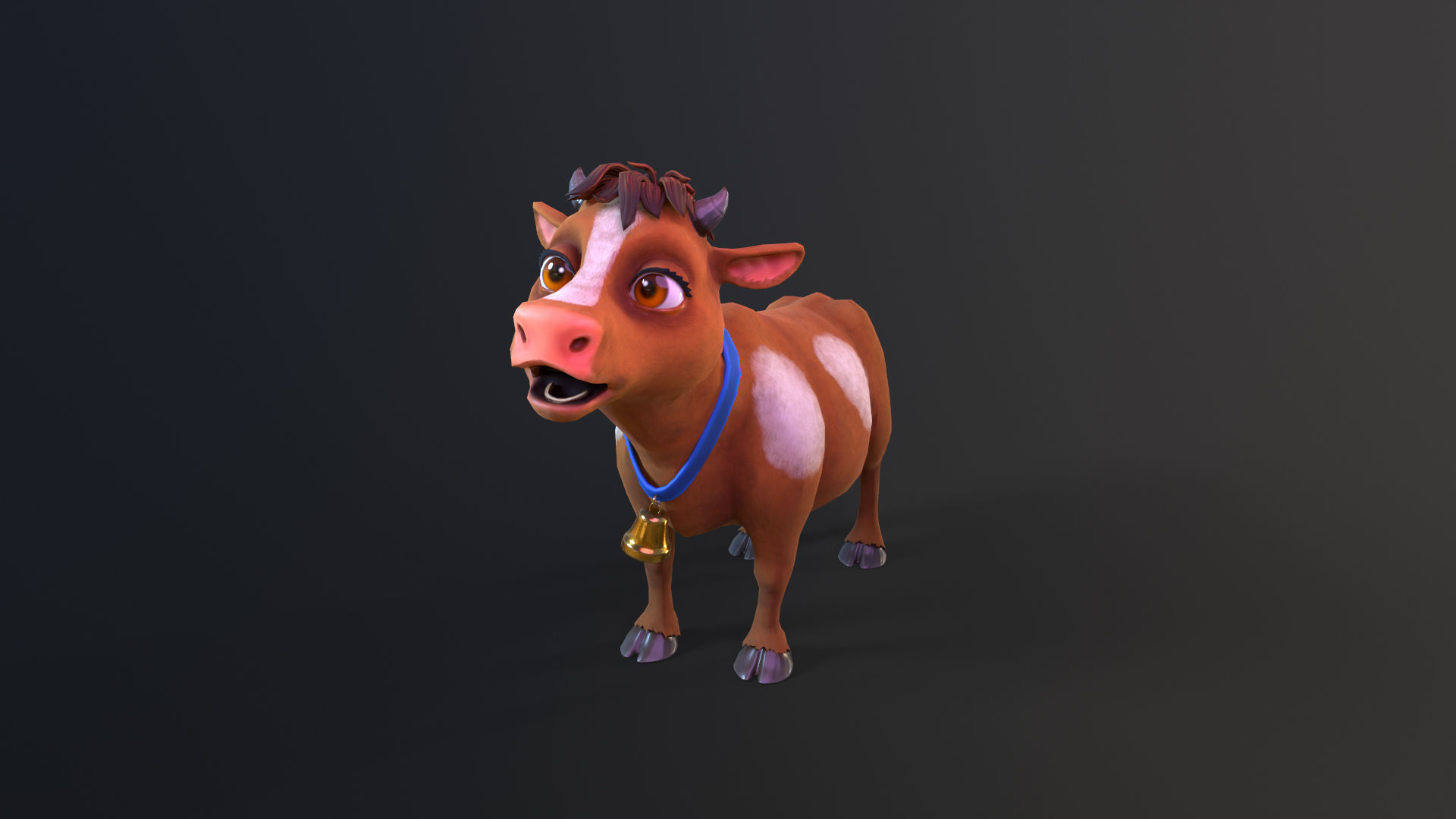 3D model Stilized Cow rigged animations VR / AR / low-poly | CGTrader