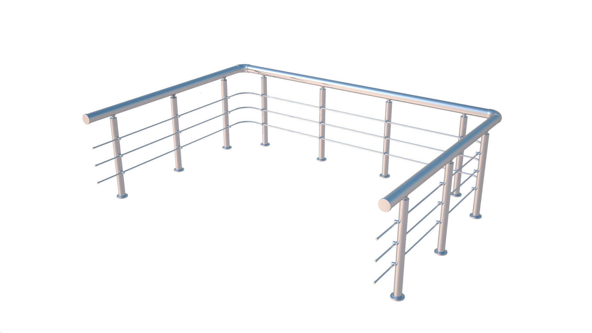 3D model Stainless steel railing VR / AR / low-poly | CGTrader