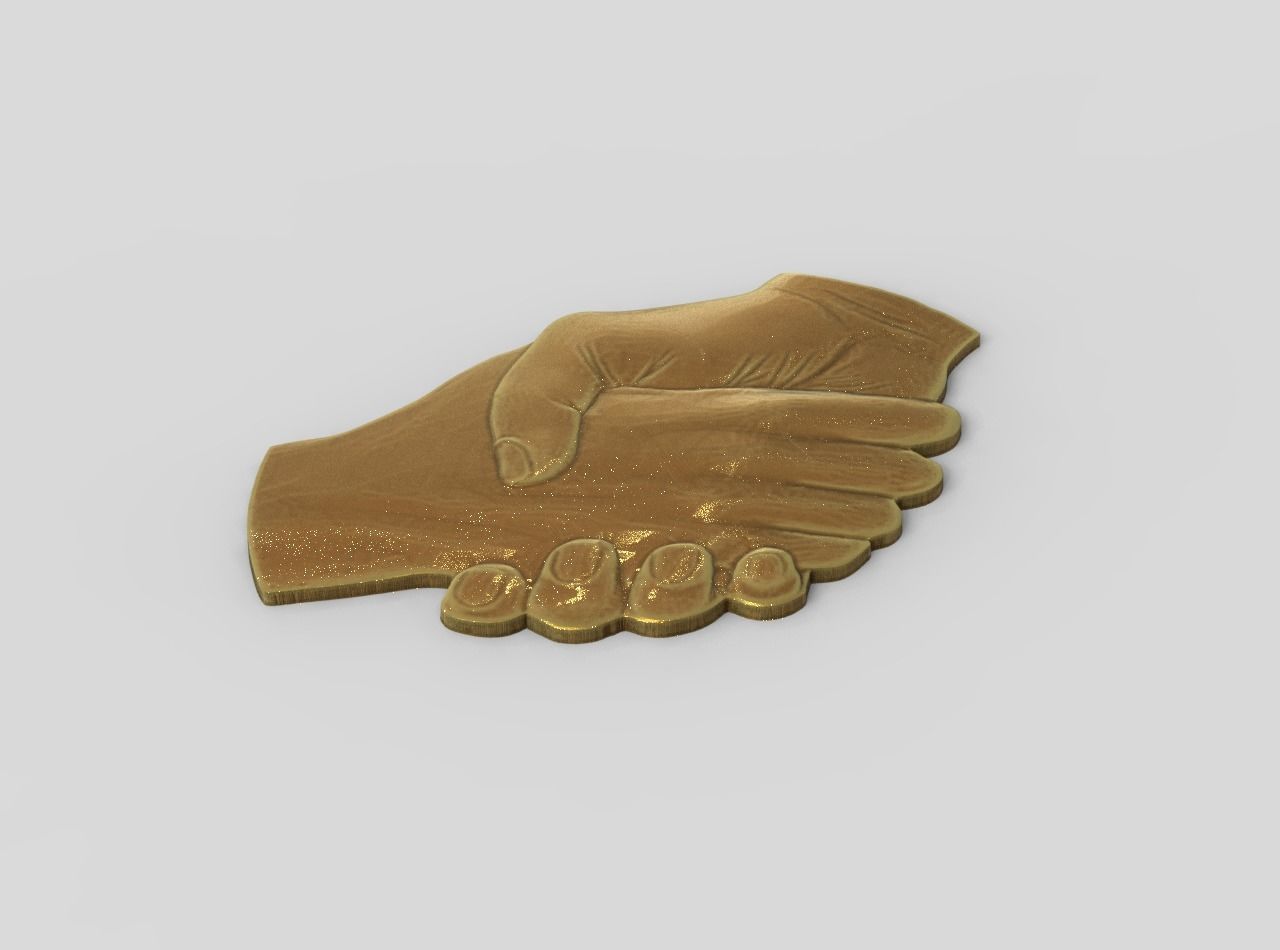 Handshake gold 3D model 3D printable | CGTrader