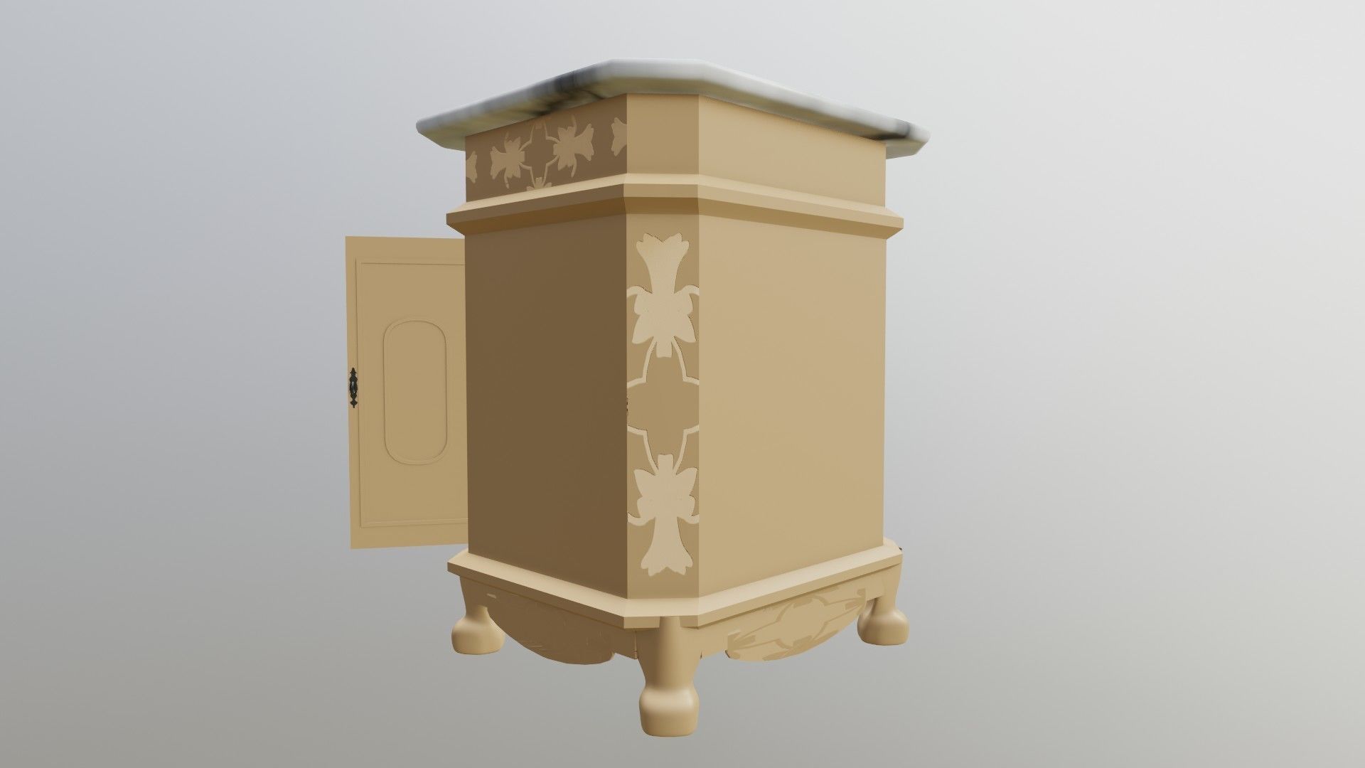 Schrank sideboard Cabinet vintage retro animated 3D model | CGTrader