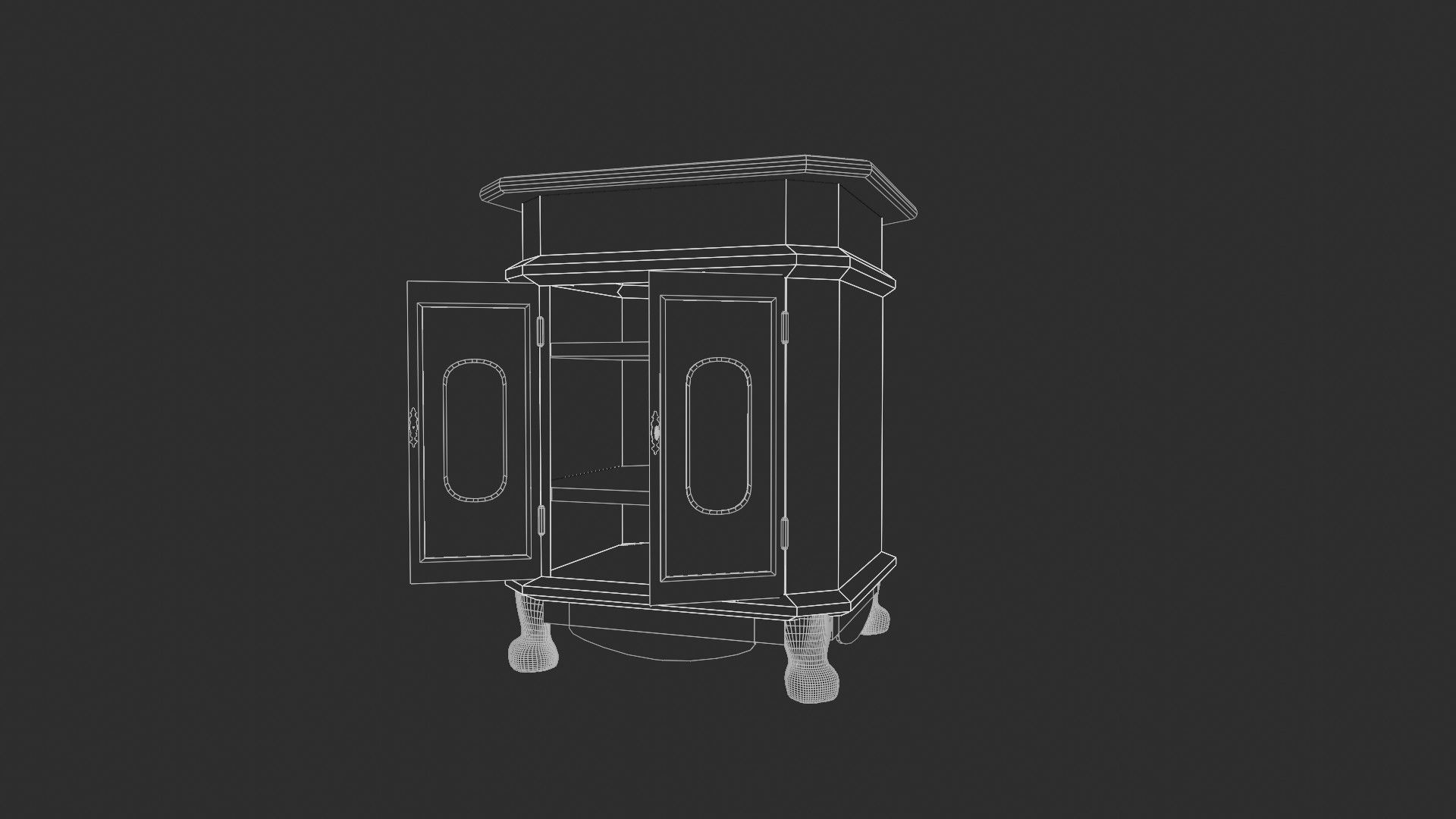 Schrank sideboard Cabinet vintage retro animated 3D model | CGTrader