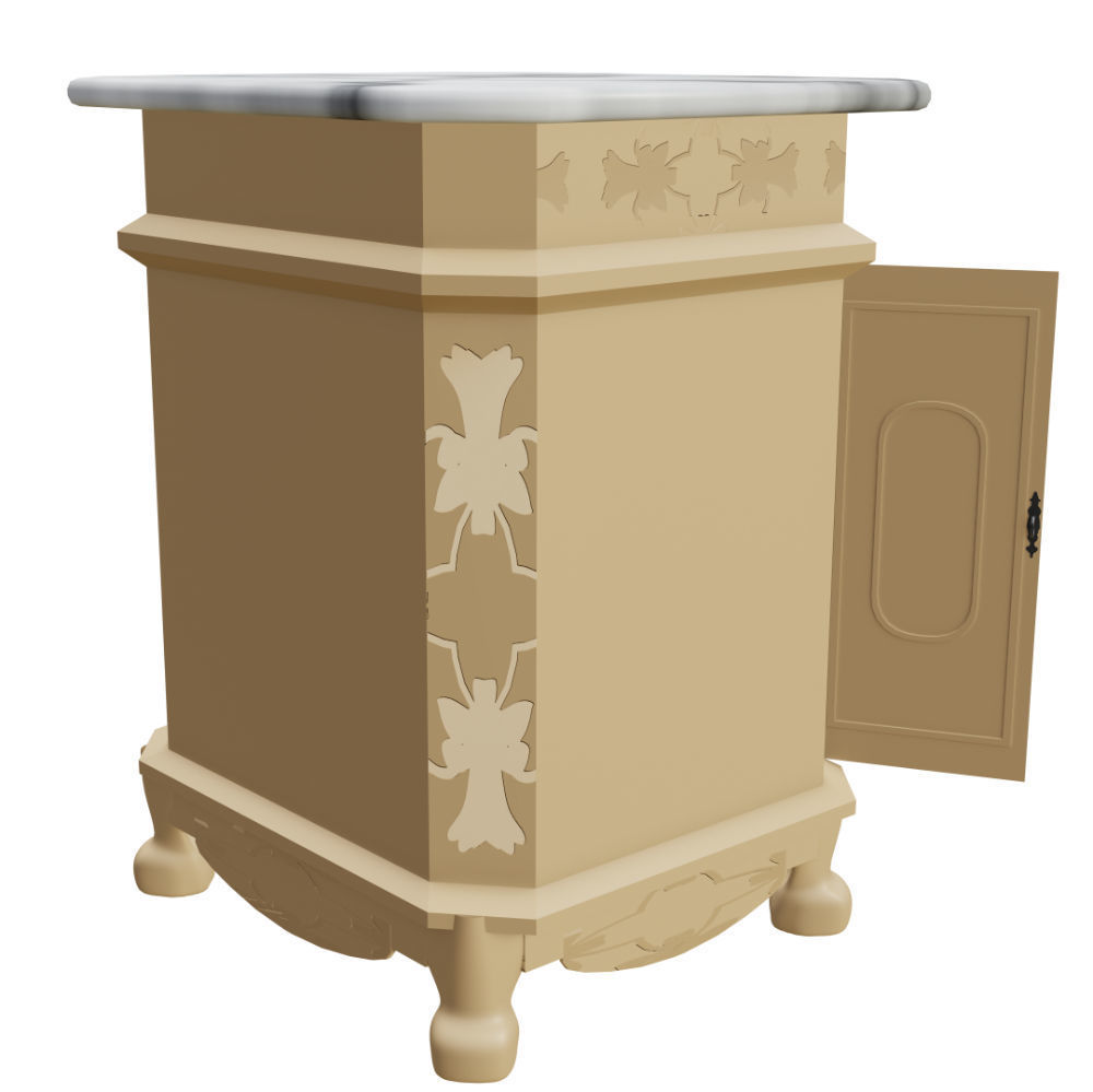Schrank sideboard Cabinet vintage retro animated 3D model | CGTrader