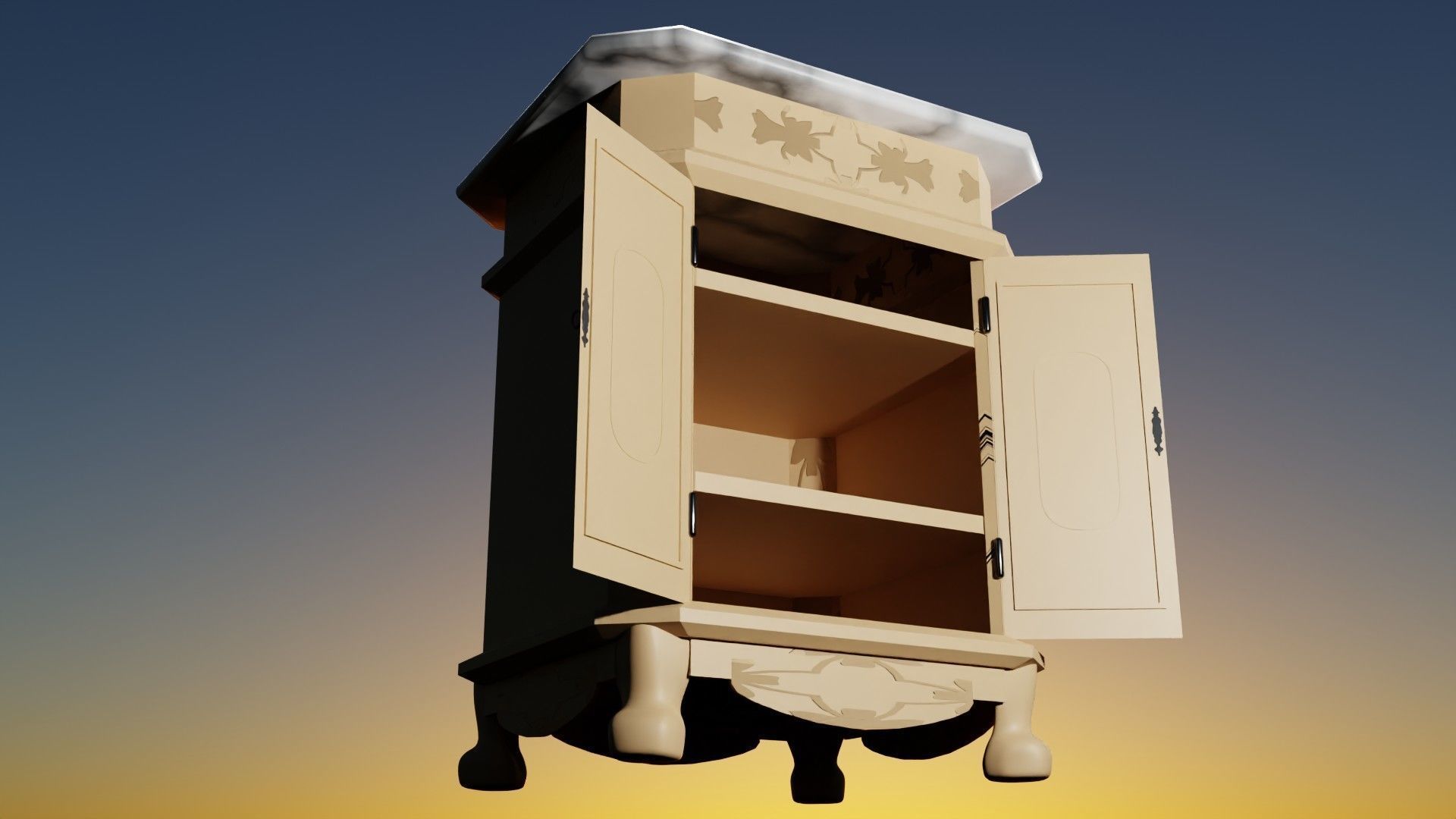 Schrank sideboard Cabinet vintage retro animated 3D model | CGTrader