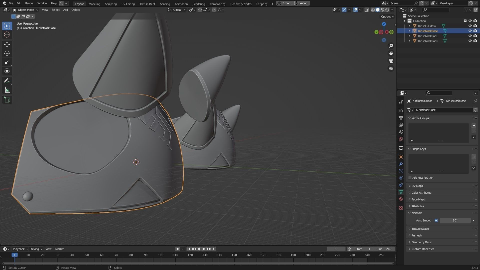 Overwatch 2 Kiriko Ear Mask for Cosplay 3D model 3D printable | CGTrader