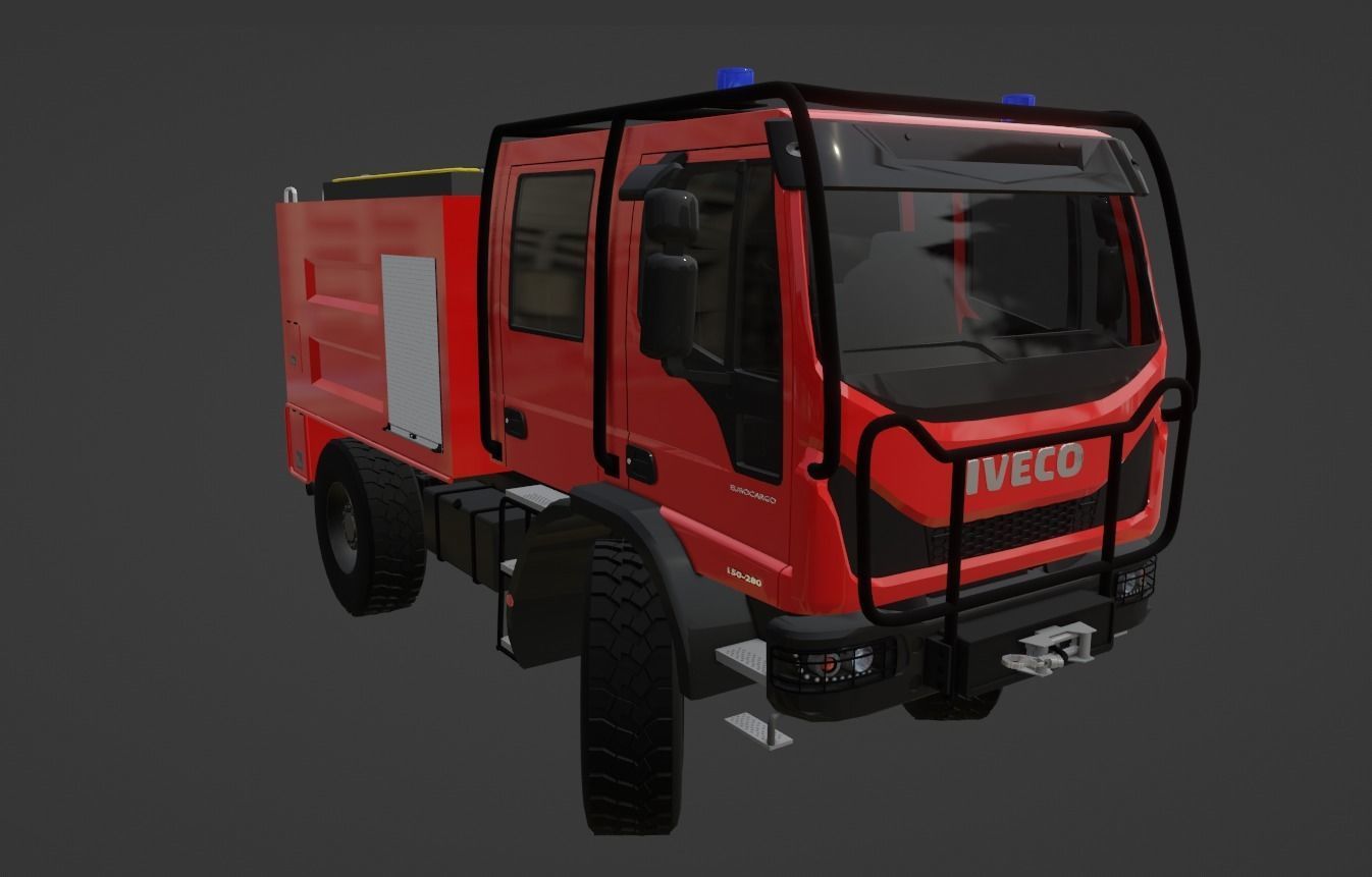 3D model Iveco Eurocargo 150-280 Firetruck VR / AR / low-poly | CGTrader