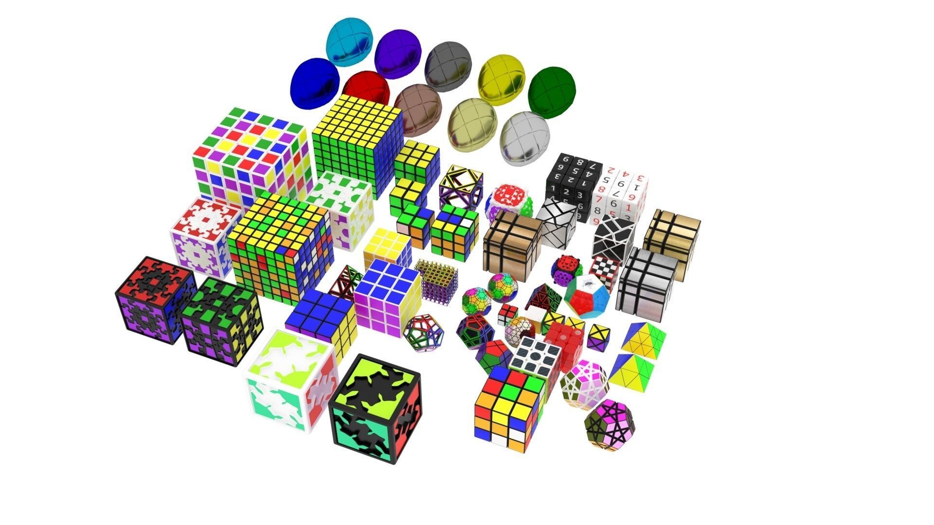 Different Type of Rubiks Cube Collection 3D model | CGTrader