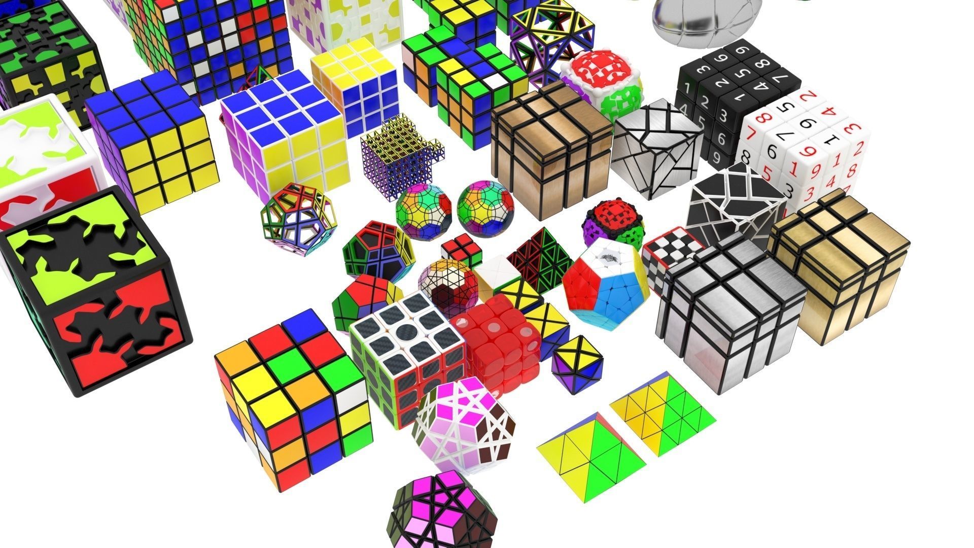 Different Type of Rubiks Cube Collection 3D model | CGTrader