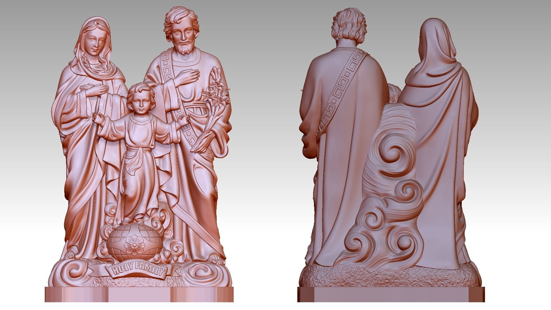 Holy Family Saint Joseph Virgin Mary and baby Jesus 3D model 3D ...