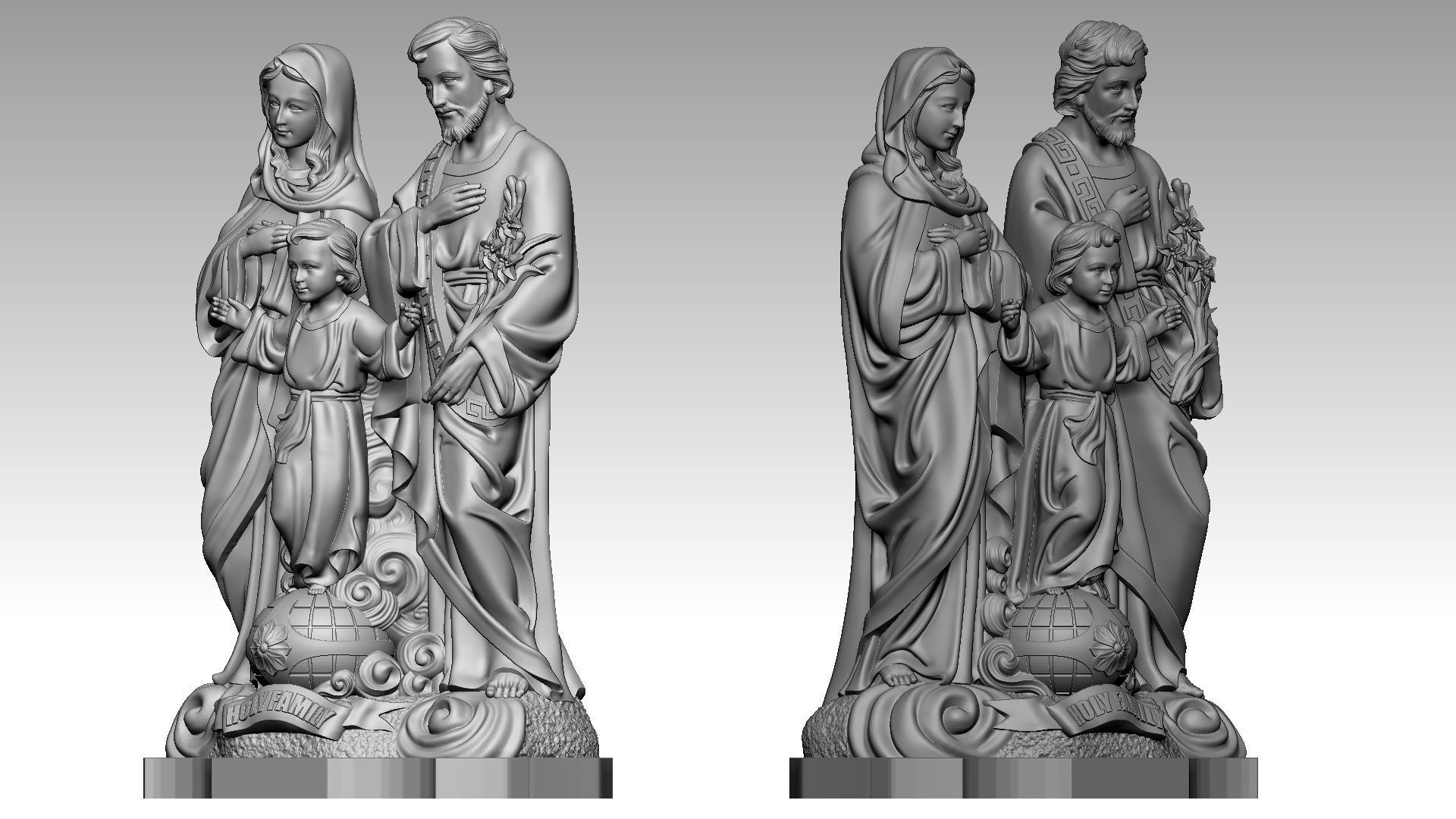 Holy Family Saint Joseph Virgin Mary and baby Jesus 3D model 3D ...