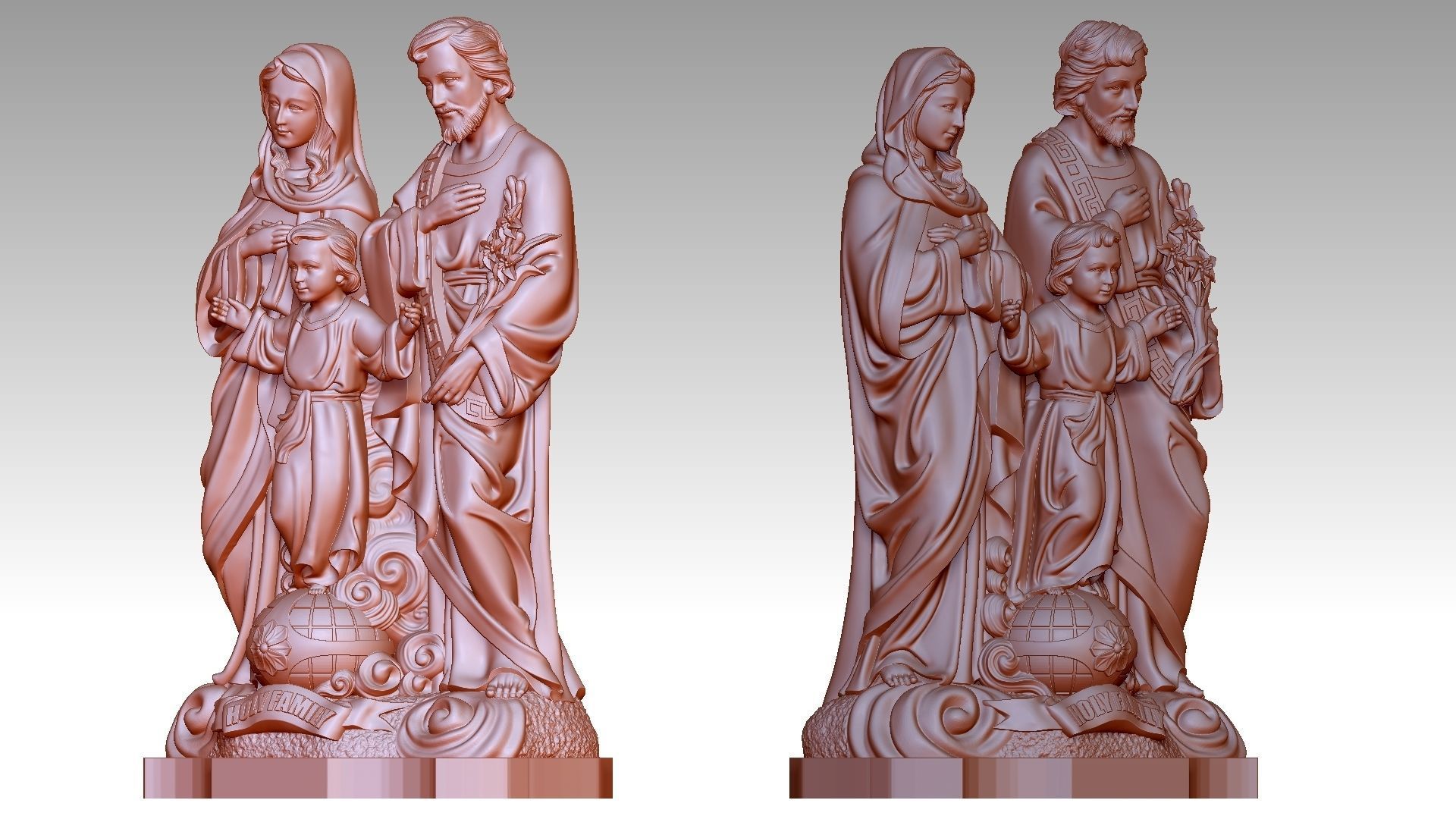 Holy Family Saint Joseph Virgin Mary and baby Jesus 3D model 3D ...