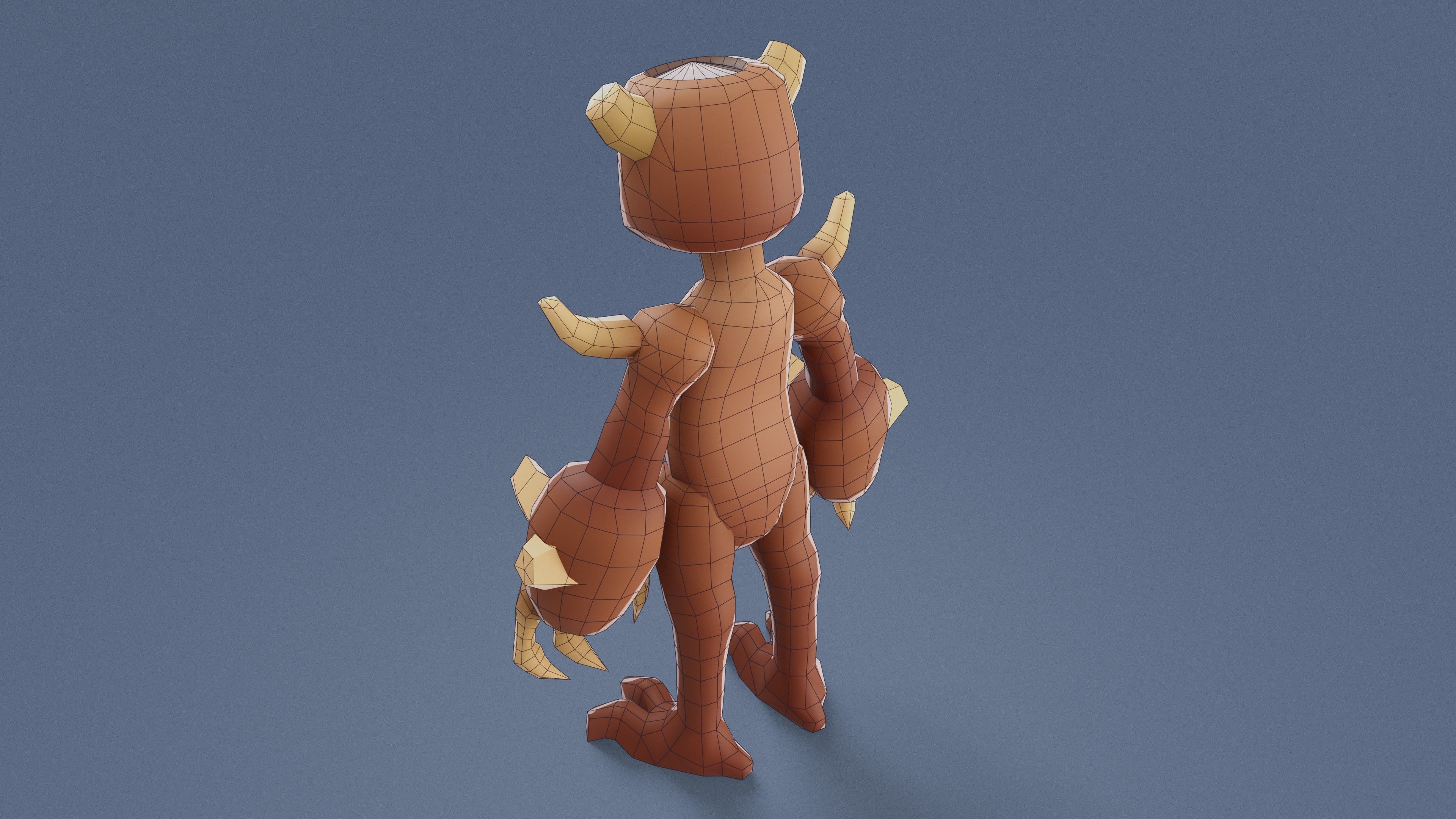 3D model Cartoon Characters - Big Woody Warrior VR / AR / low-poly ...