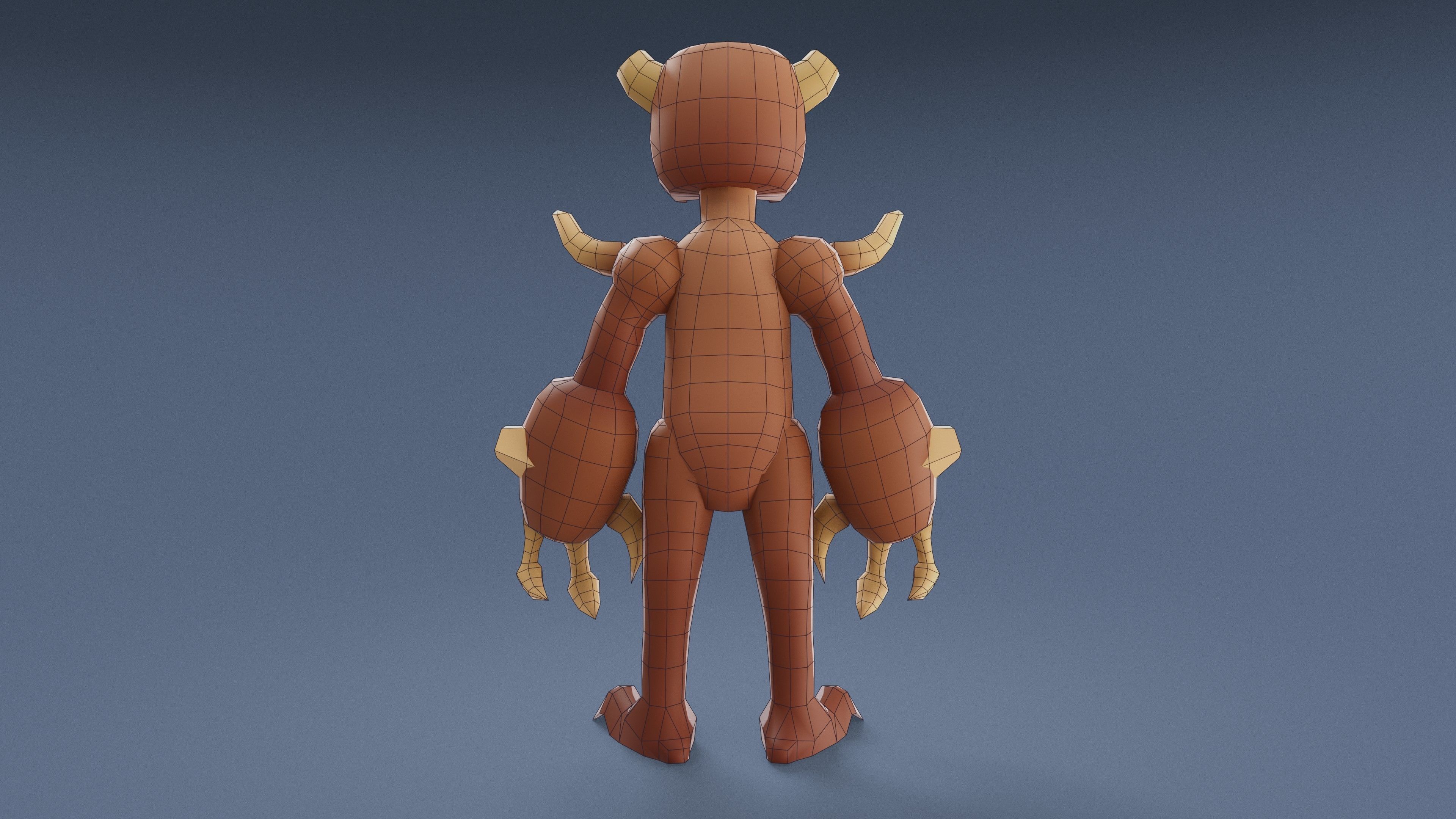 3D model Cartoon Characters - Big Woody Warrior VR / AR / low-poly ...