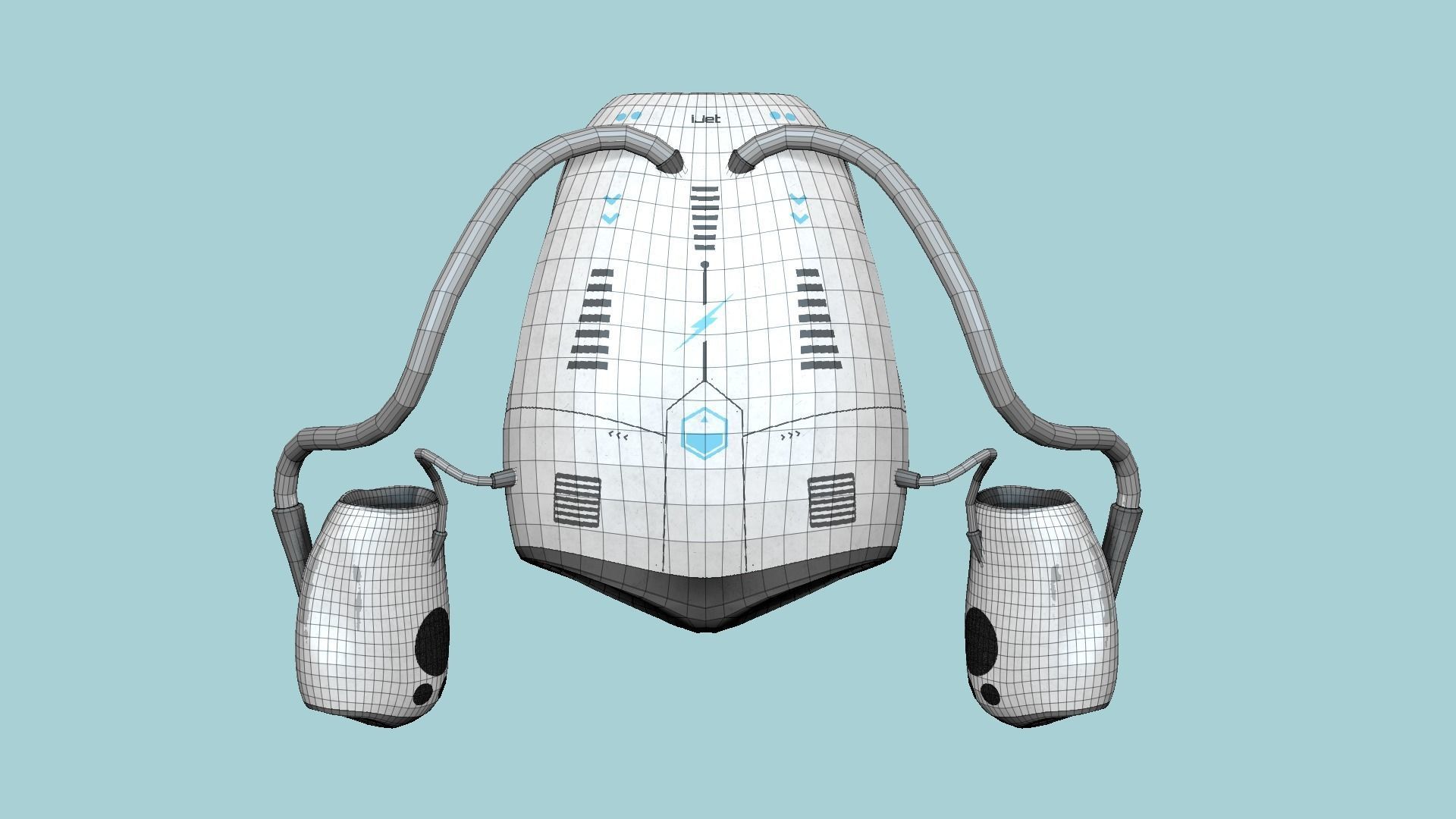 3D model Jetpack I07 Light Steel - SciFi Character Design VR / AR / low ...