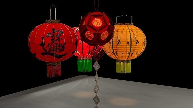 Chinese red lantern 3D model | CGTrader