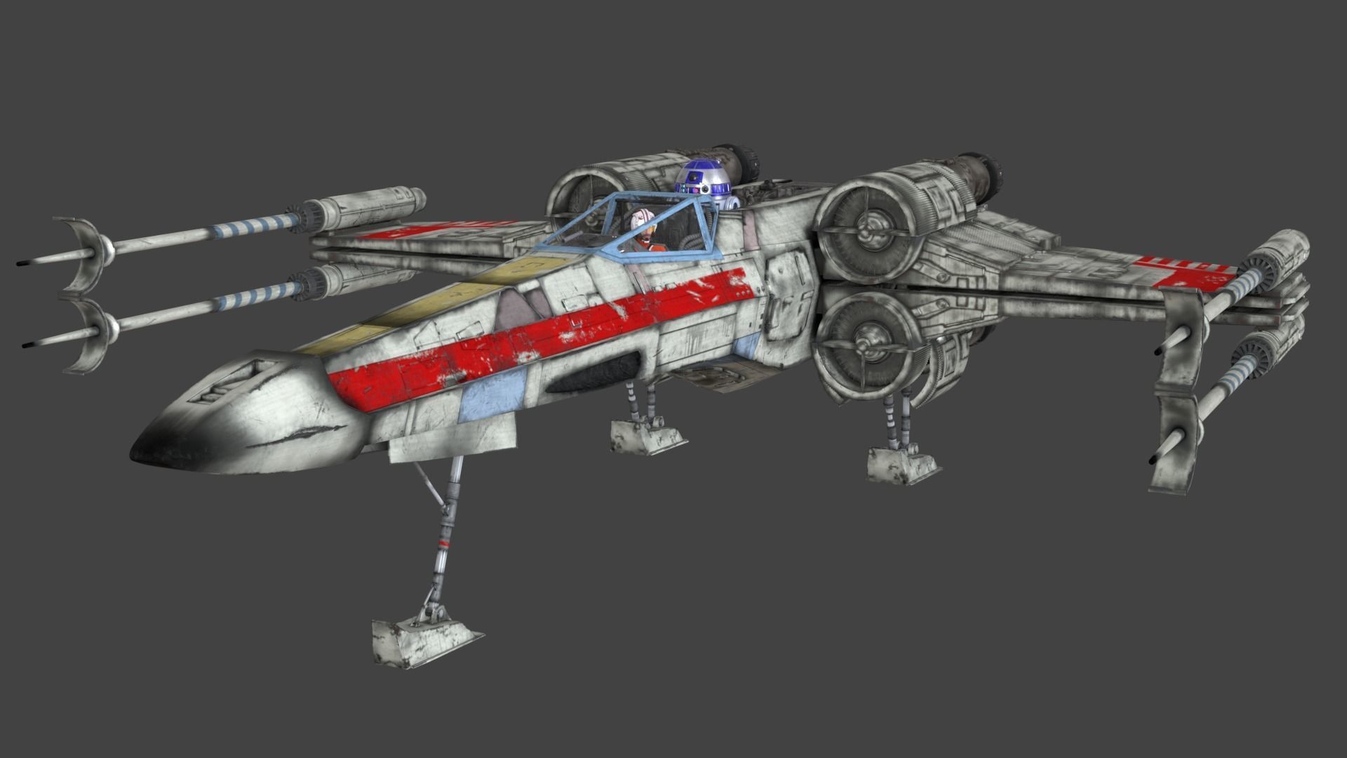 star wars x-wing 3D model rigged | CGTrader