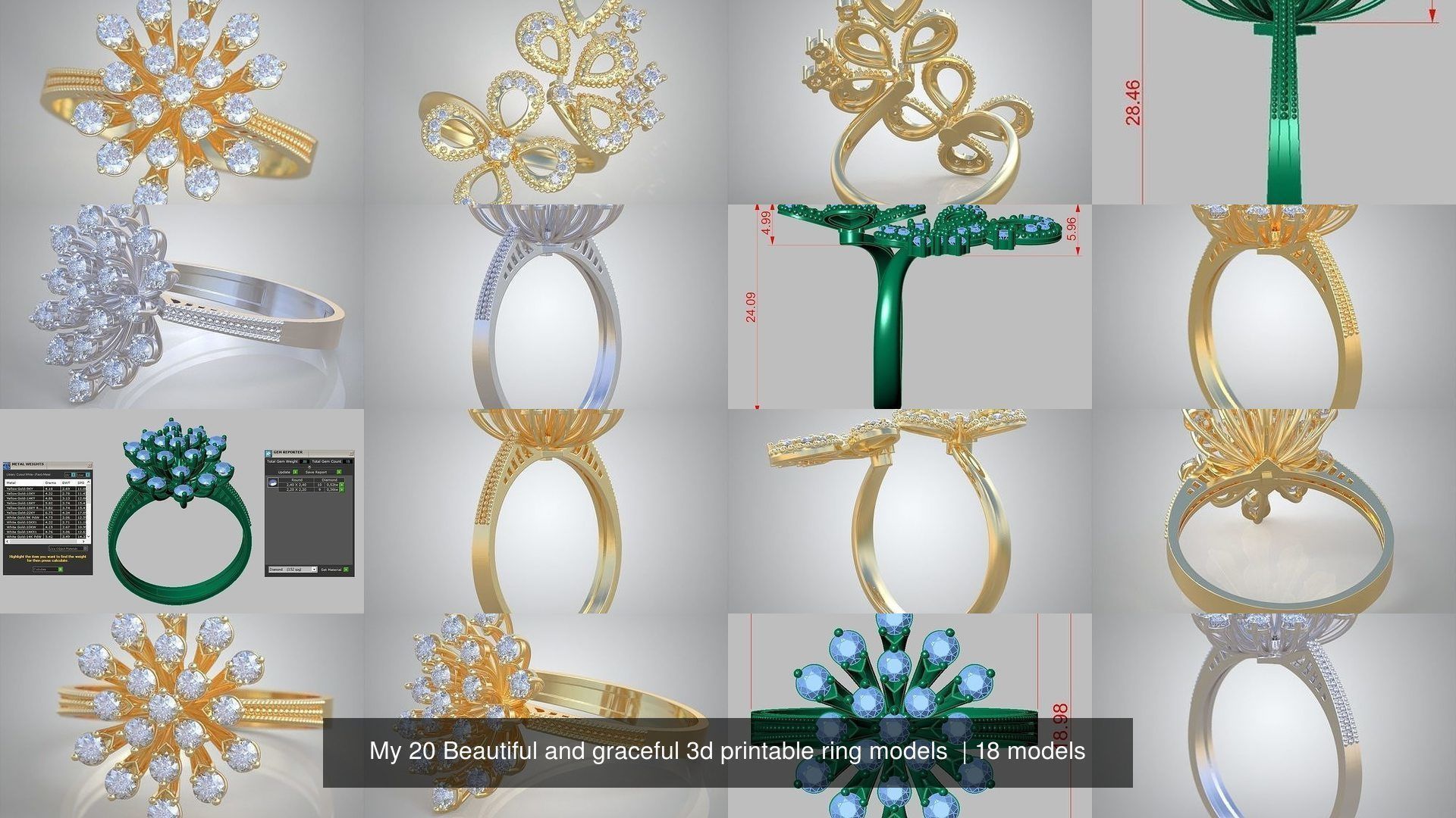 My 20 Beautiful and graceful 3d printable ring models 3D Model ...