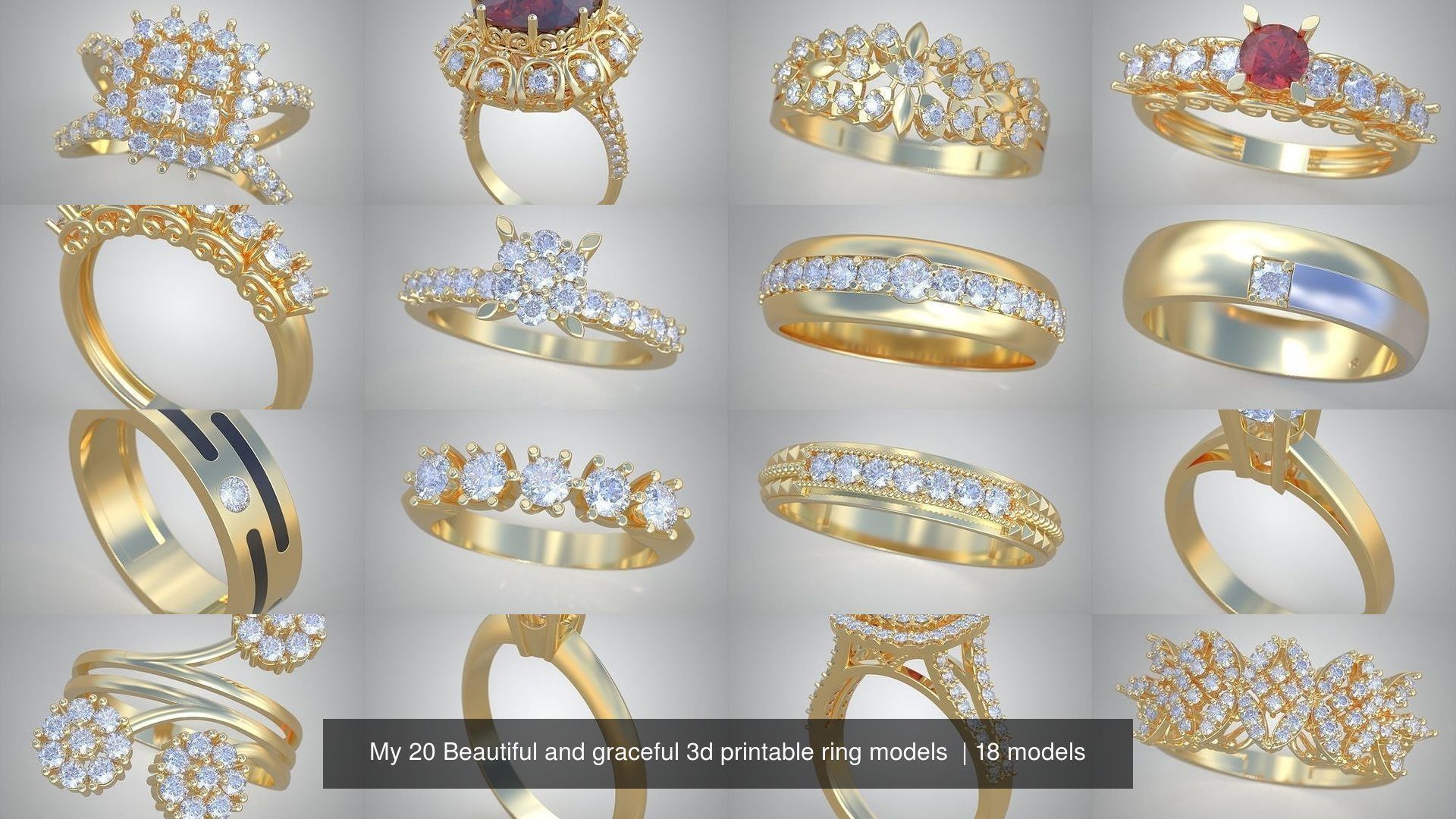 My 20 Beautiful and graceful 3d printable ring models 3D Model ...