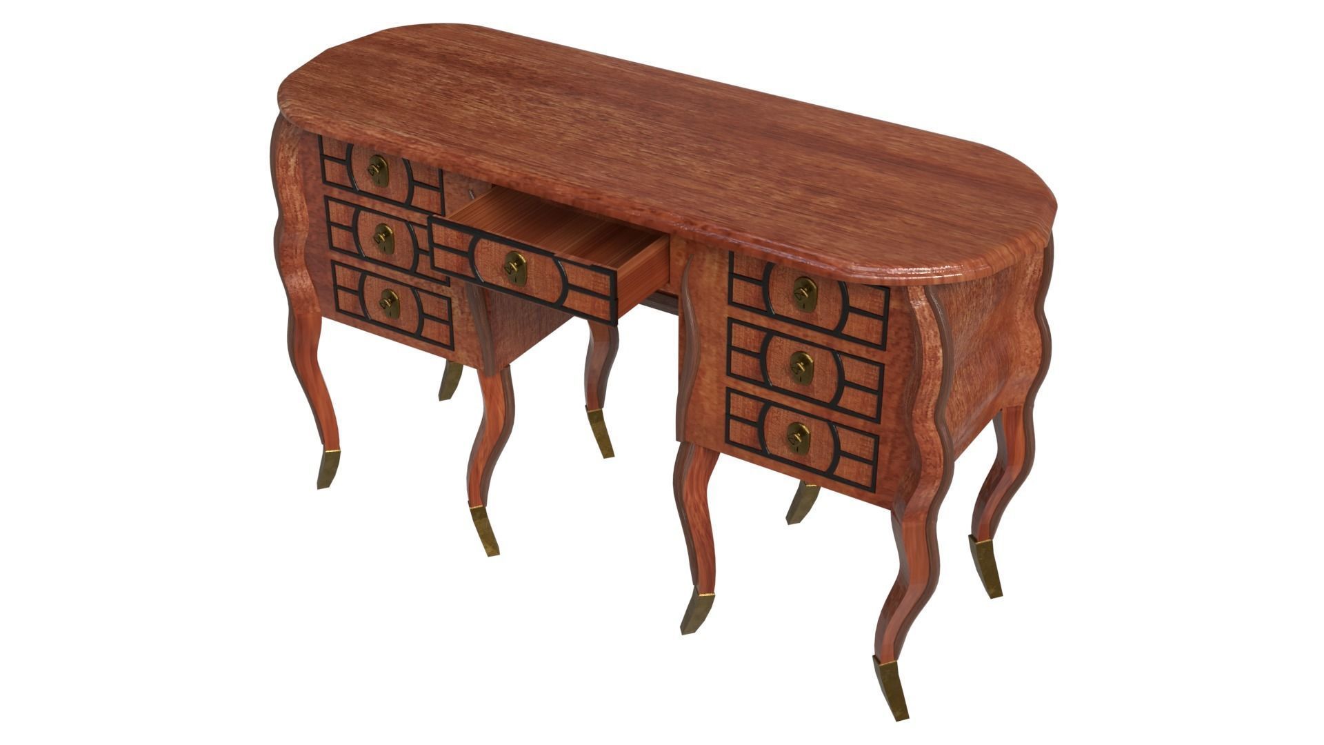 Antique Desk 01 3D model | CGTrader