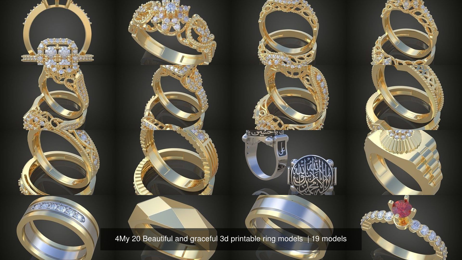 4My 20 Beautiful and graceful 3d printable ring models 3D Model ...