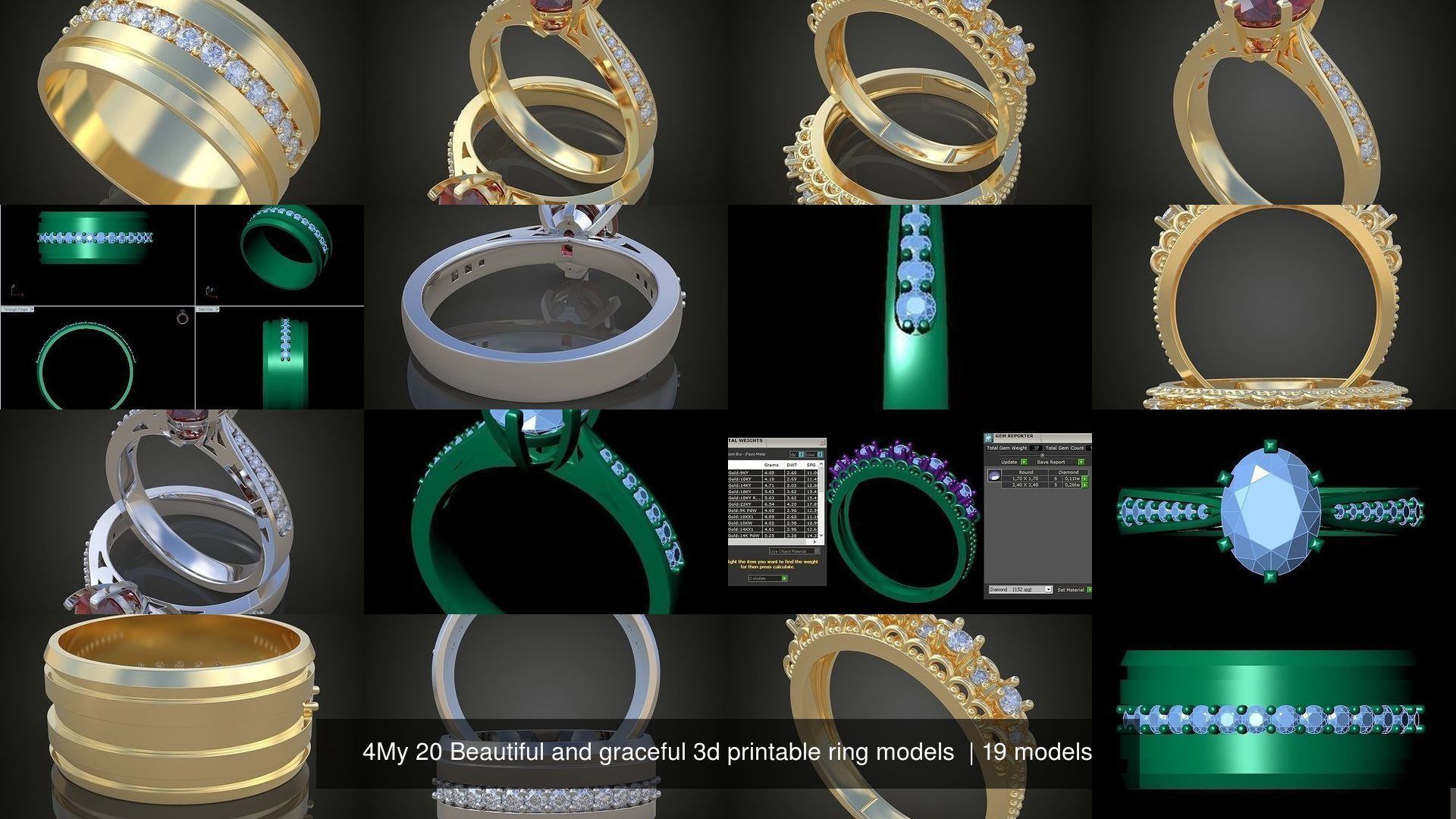 4My 20 Beautiful and graceful 3d printable ring models 3D Model ...
