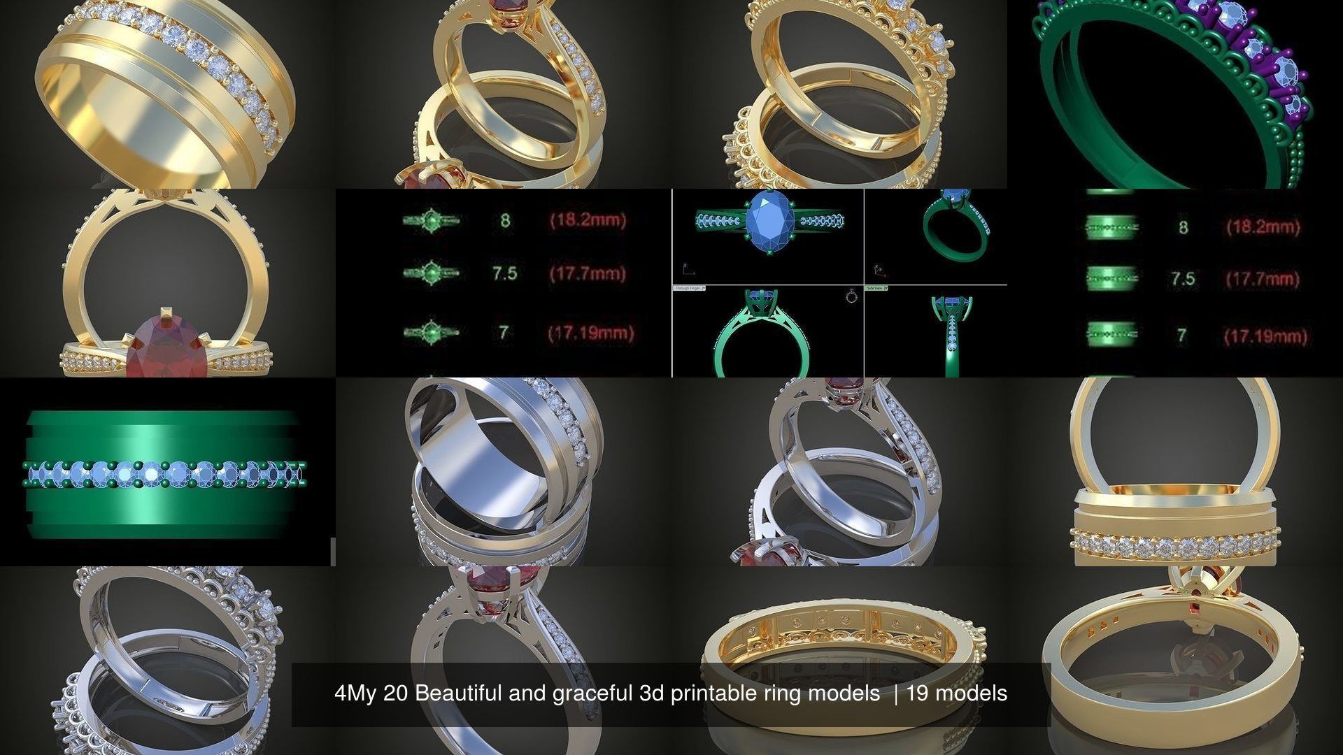 4My 20 Beautiful and graceful 3d printable ring models 3D Model ...