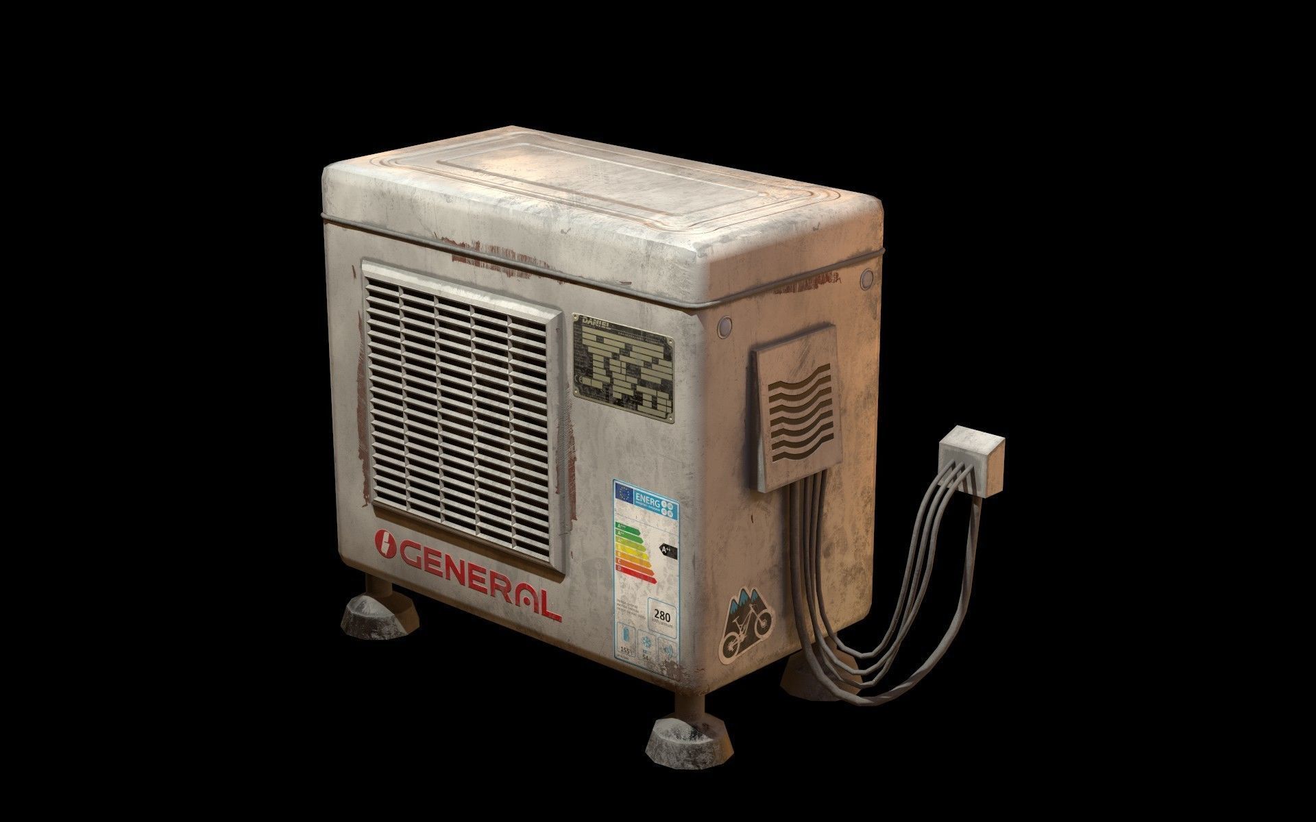 3D model 5 Low Poly Air Conditioner Condenser with 4K PBR textures VR ...