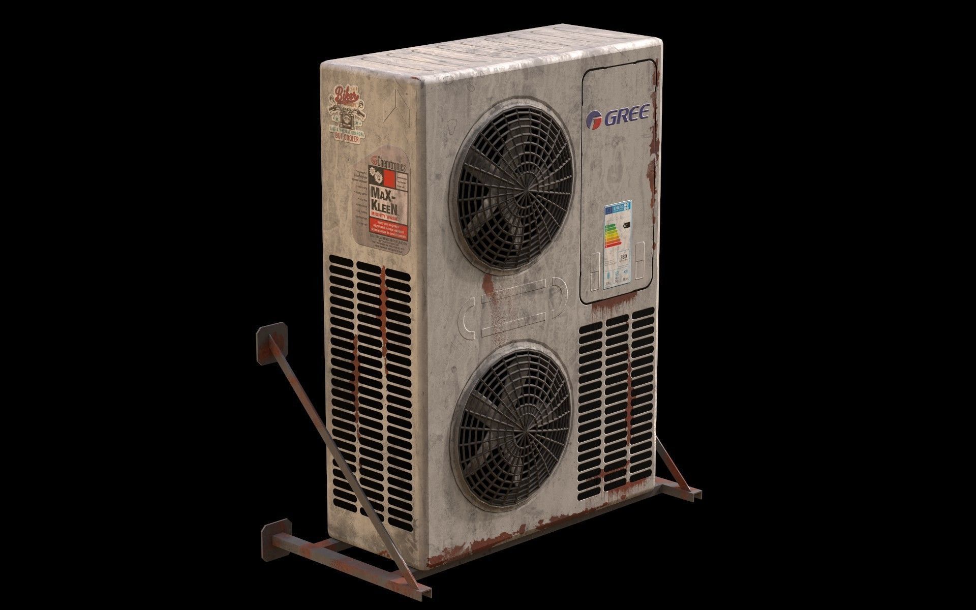 3D model 5 Low Poly Air Conditioner Condenser with 4K PBR textures VR / AR / low-poly | CGTrader