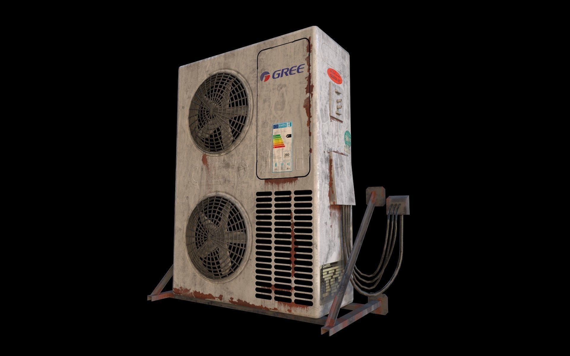 3D model 5 Low Poly Air Conditioner Condenser with 4K PBR textures VR ...